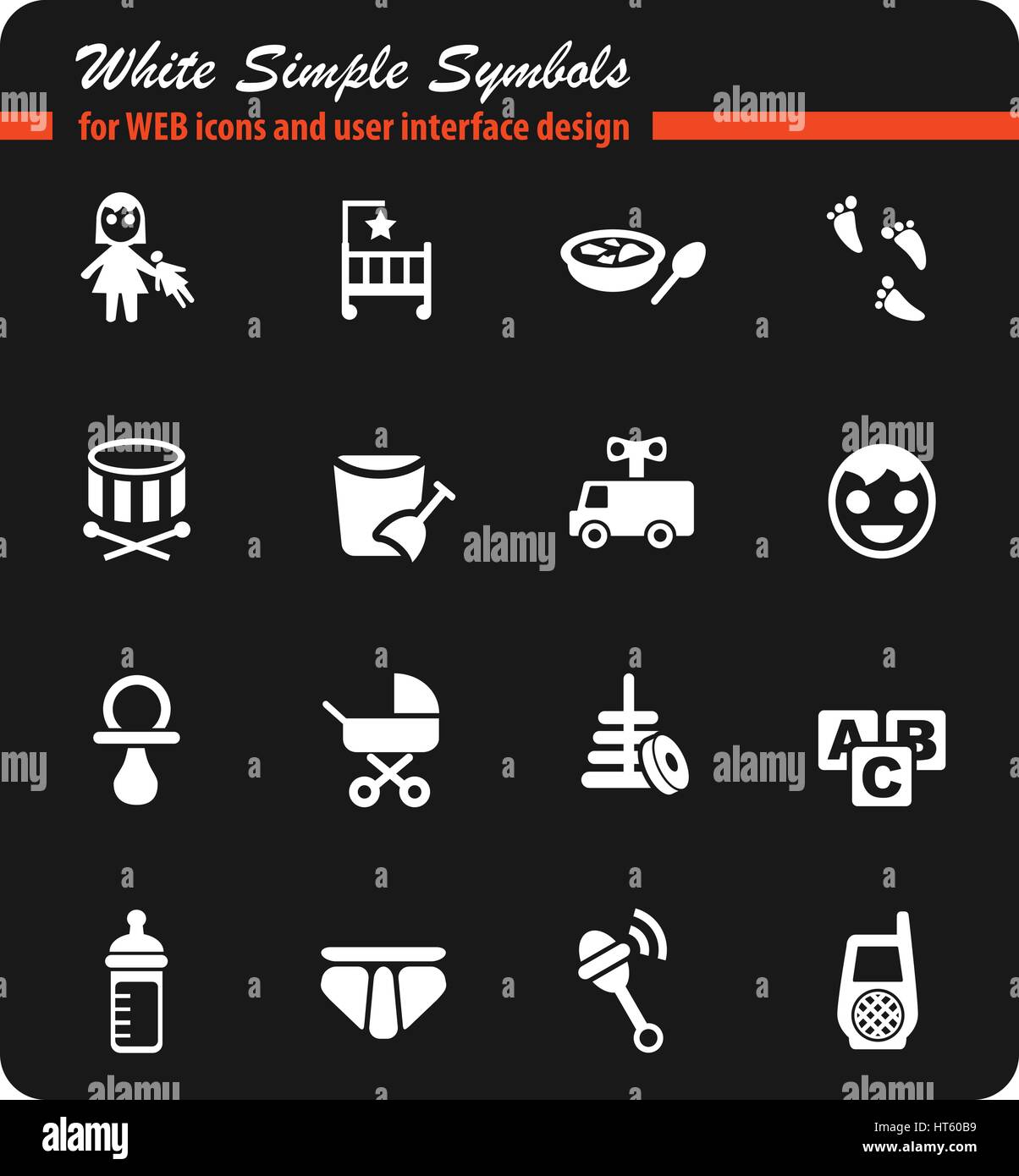 baby web icons for user interface design Stock Vector Image & Art - Alamy