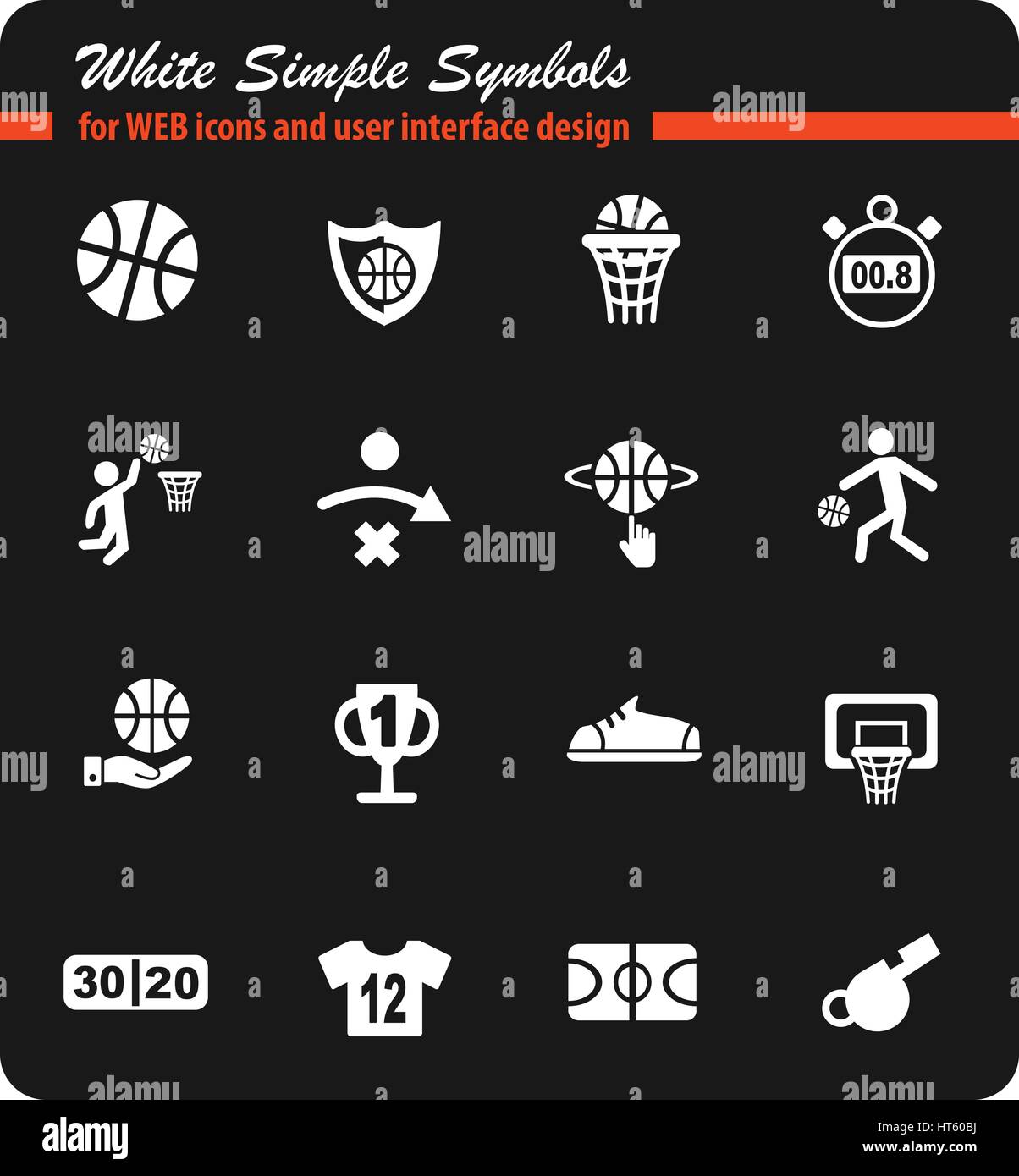 basketball white simply symbols for web icons and user interface design ...