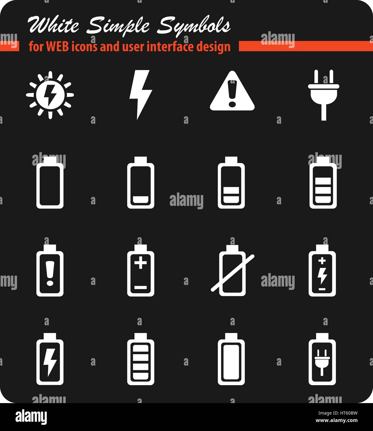 battery white simply symbols for web icons and user interface design ...