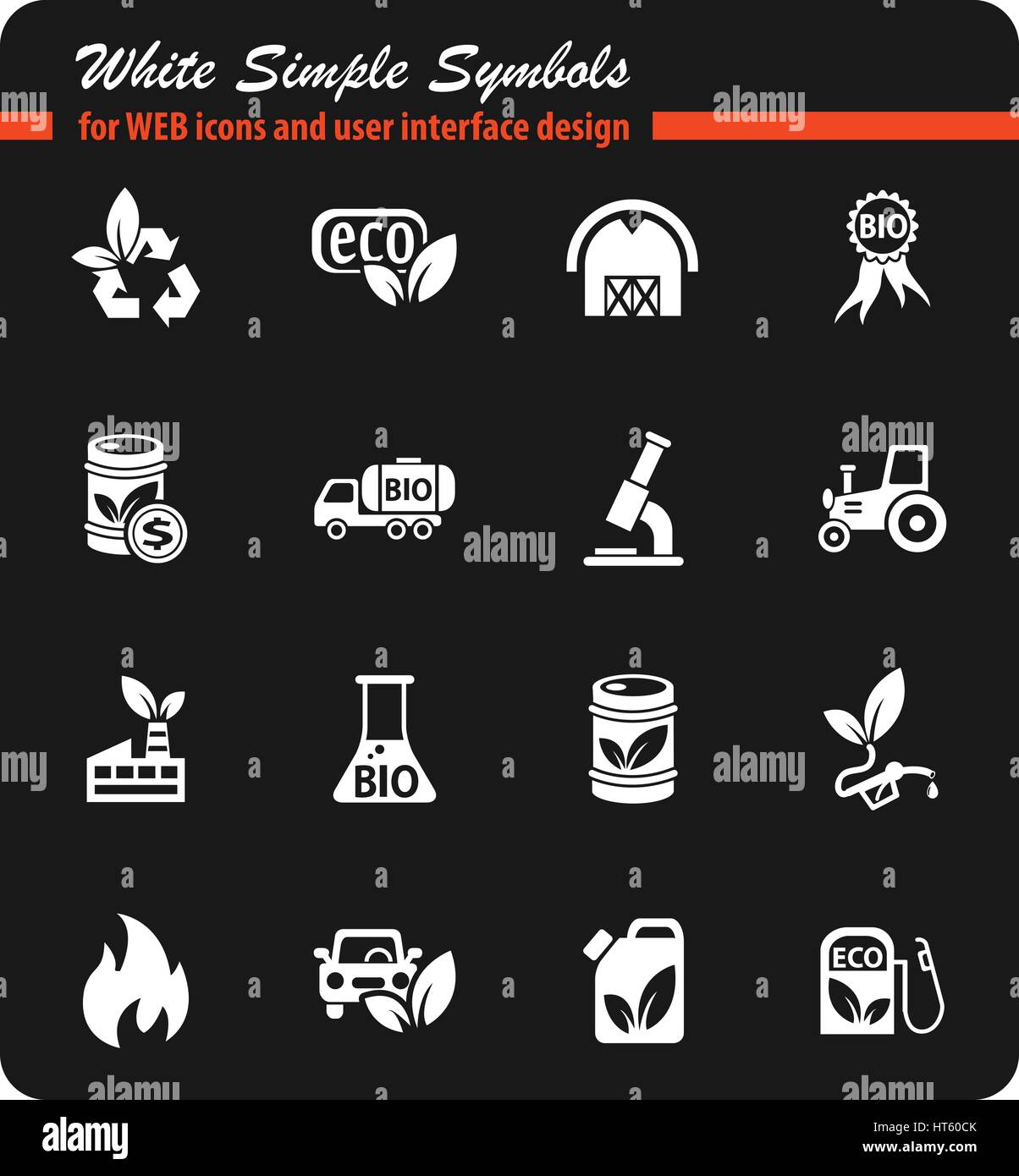 bio fuel white simple symbols for web icons and user interface design ...