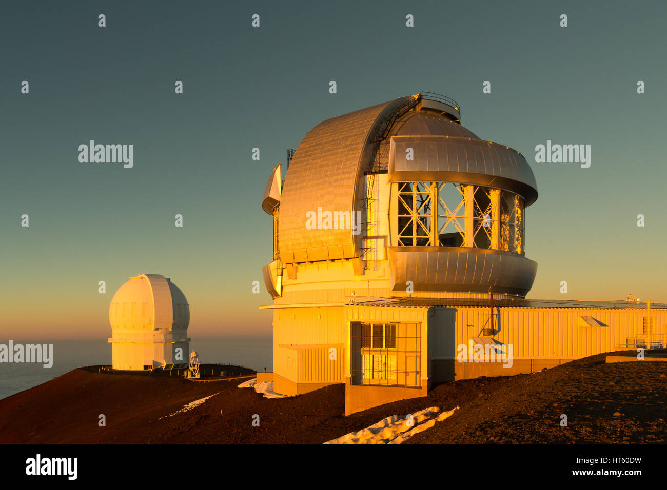 Golden hour photograph of the Canada-France-Hawaii and Gemini ...