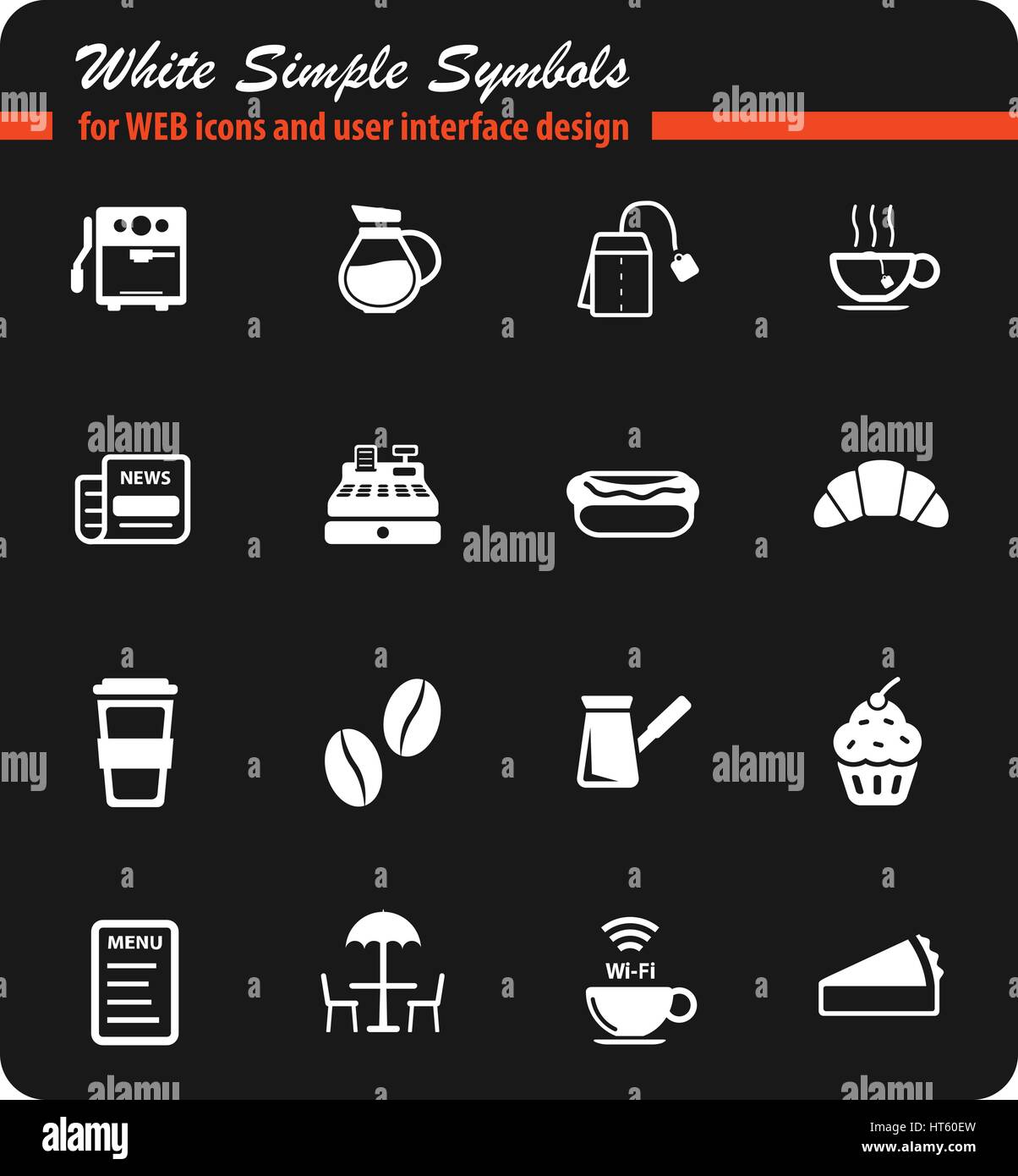 Cafe simply symbol for web icons and user interface Stock Vector Image ...