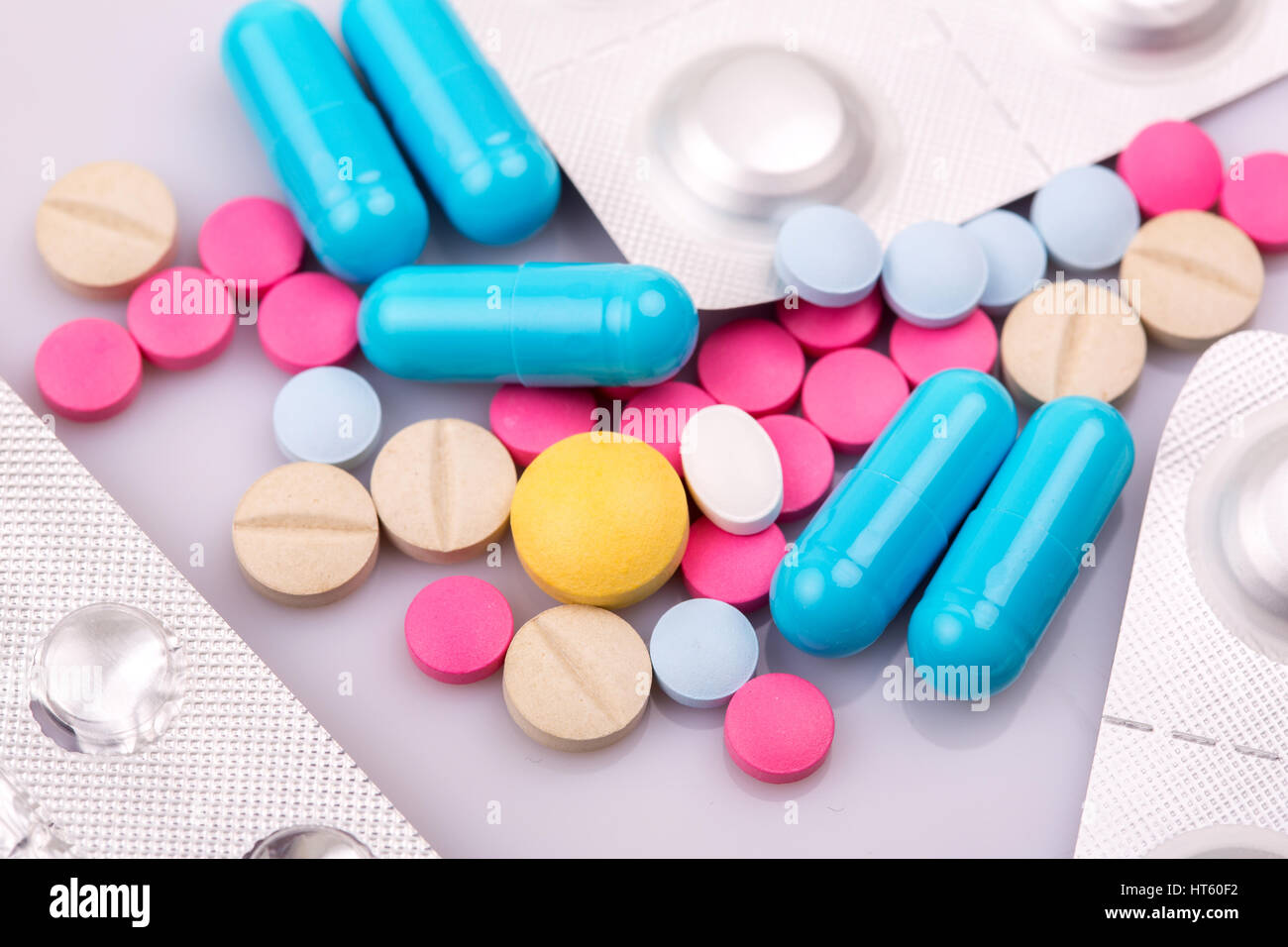 different Tablets pills capsule heap mix therapy drugs Stock Photo - Alamy
