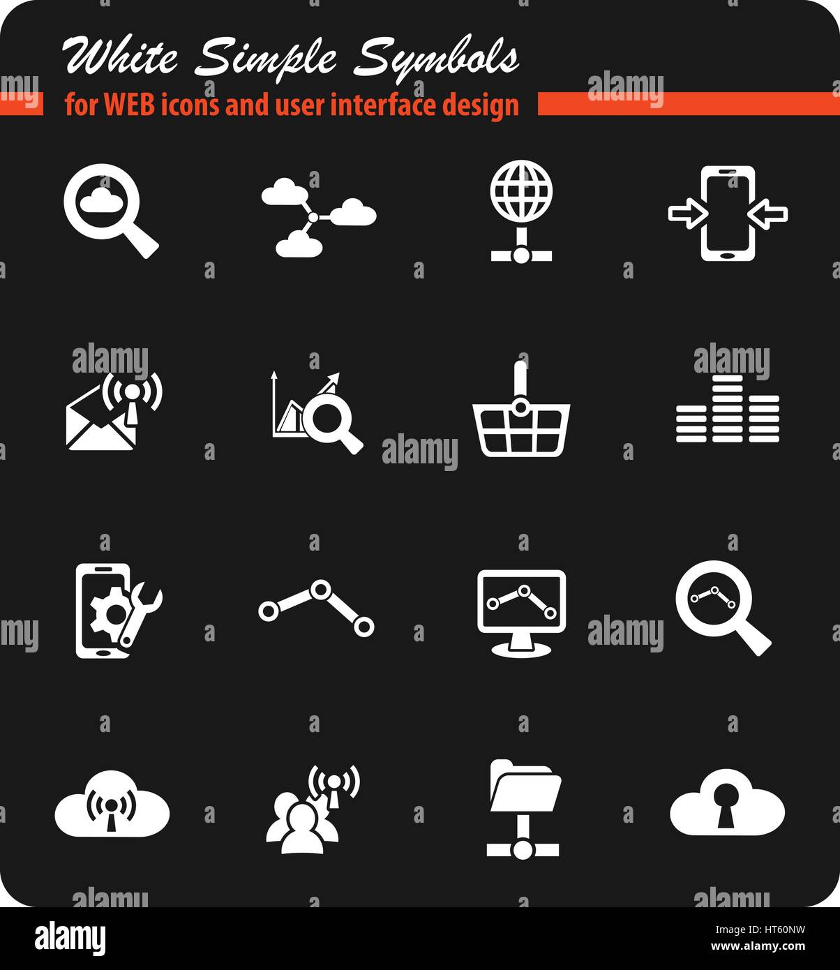 data analytic and social network web icons for user interface design Stock Vector Image & Art ...