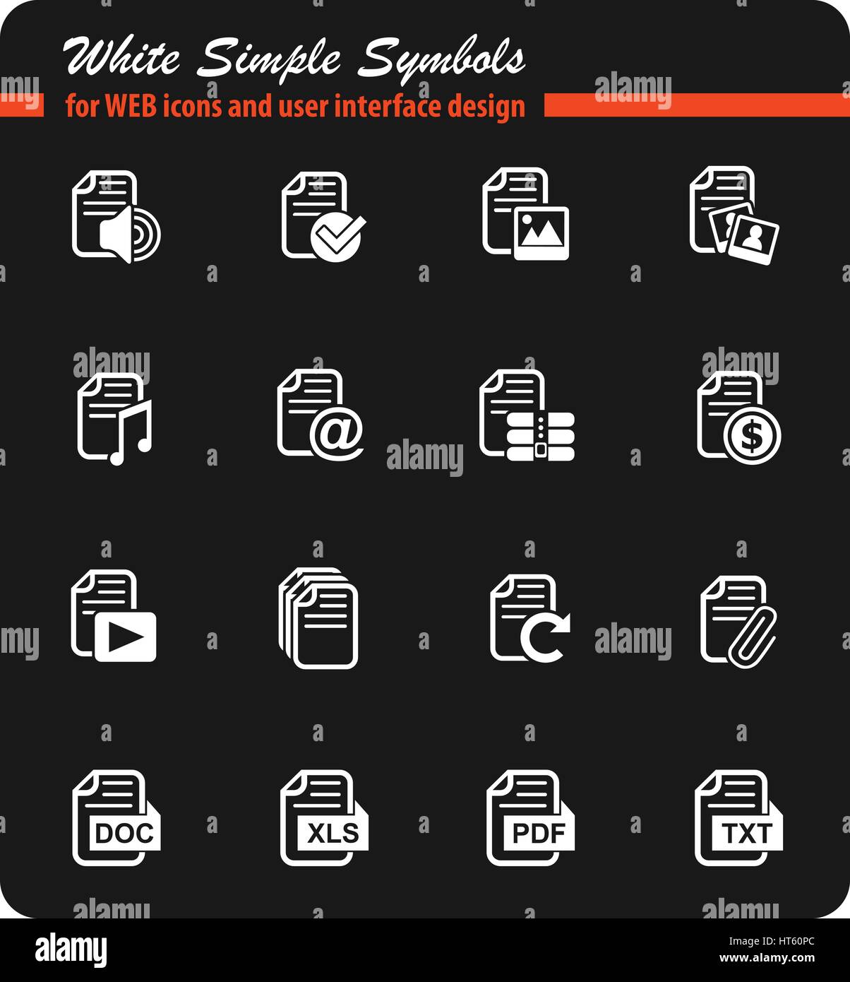document white simply symbols for web icons and user interface design ...