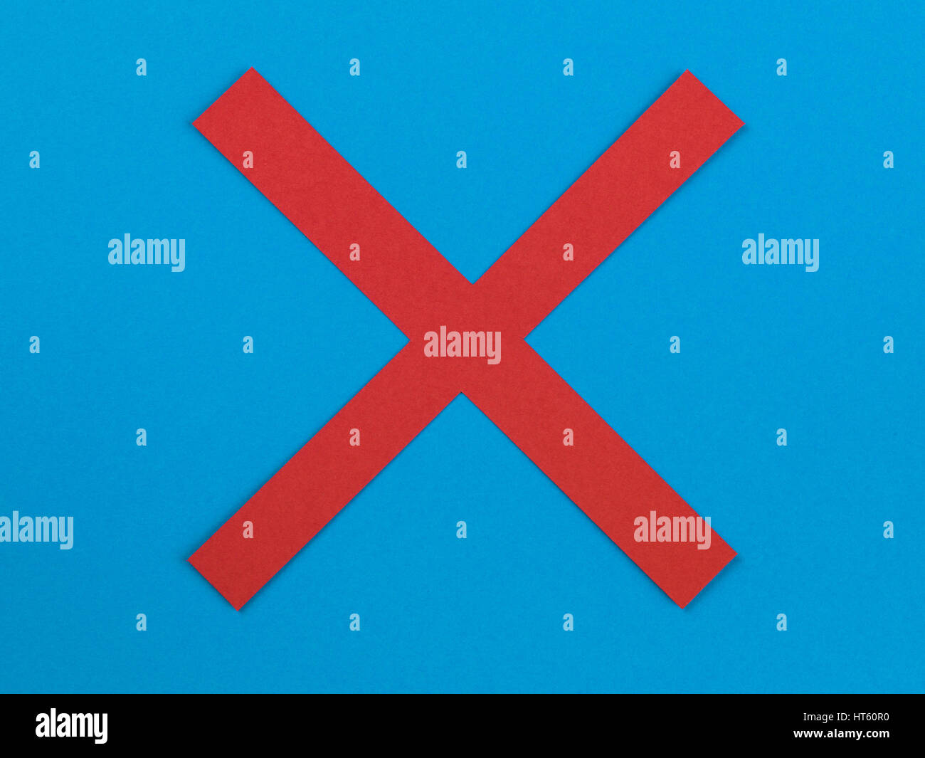 Illustration of a Large Red Cross on a Blue Background Stock Photo - Alamy