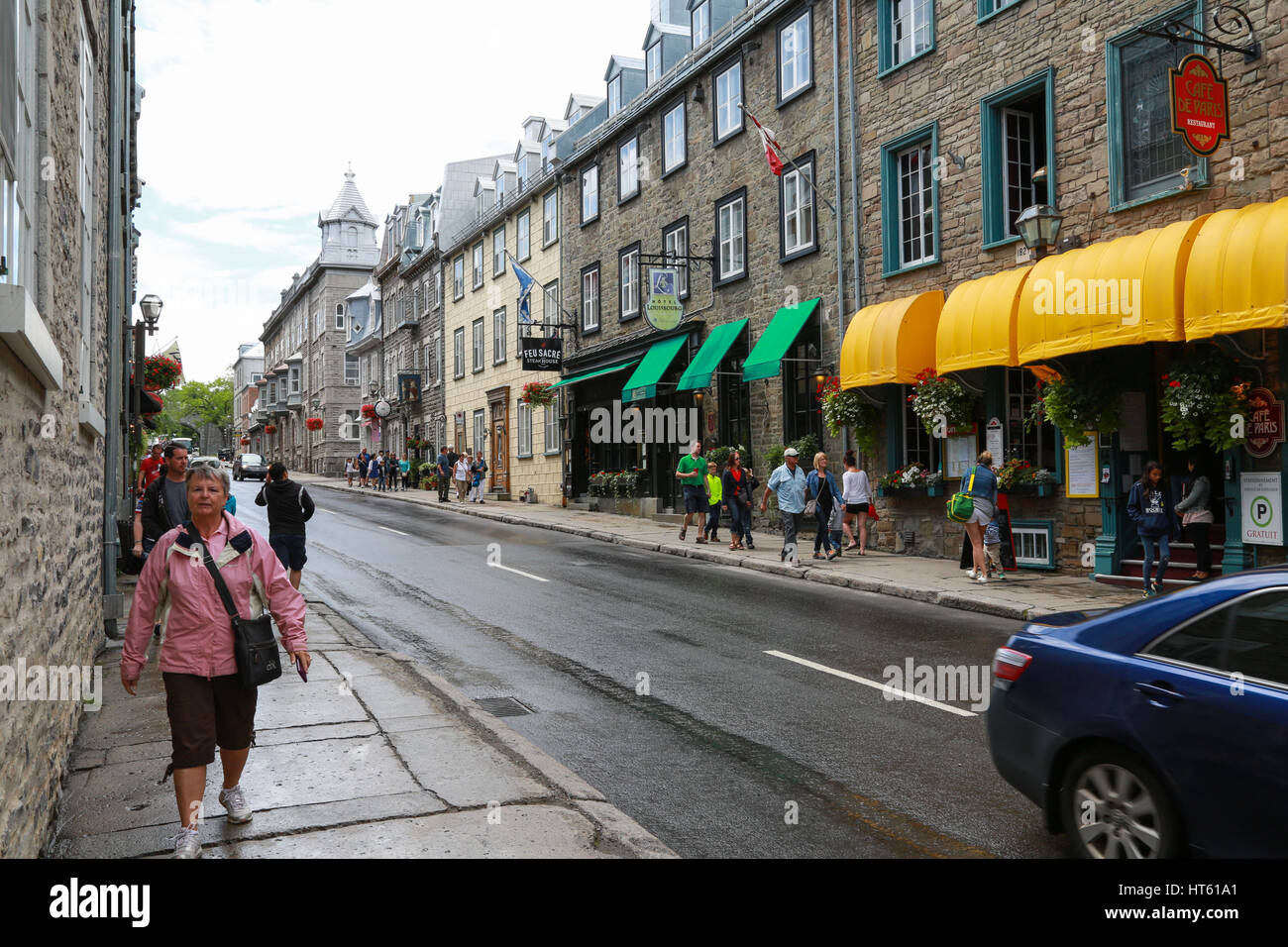 Old Quebec City on a Rainy Day Stock Photo - Alamy
