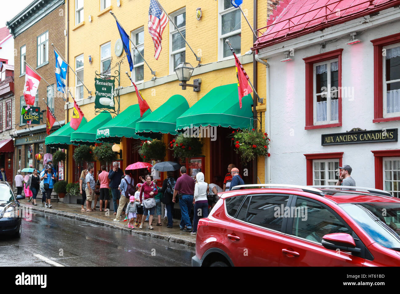 Old Quebec City on a Rainy Day Stock Photo - Alamy