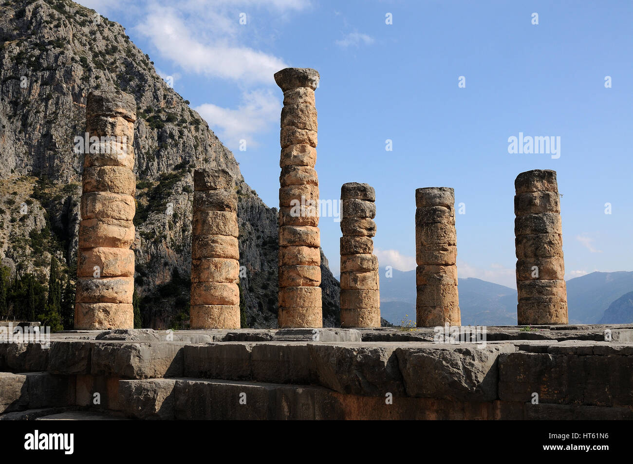 Columns of the Temple of Apollo at Delphi, Greece Stock Photo - Alamy