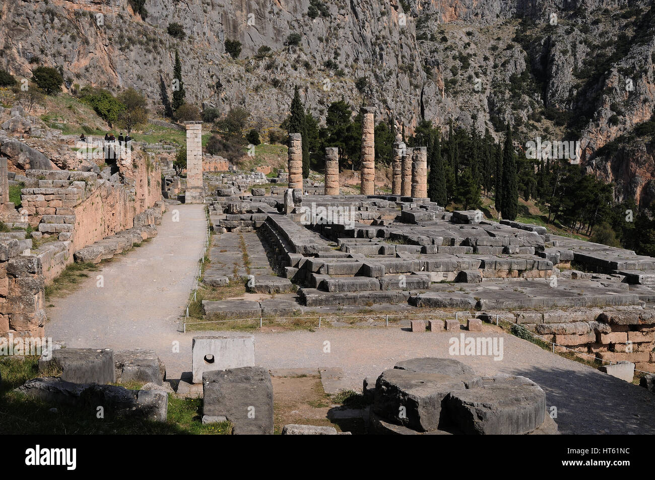 Columns of the Temple of Apollo at Delphi, Greece Stock Photo - Alamy
