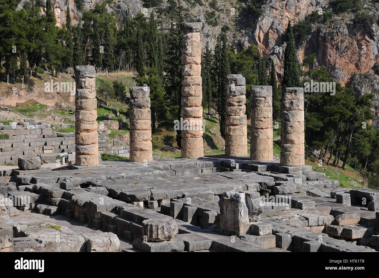 Columns of the Temple of Apollo at Delphi, Greece Stock Photo - Alamy