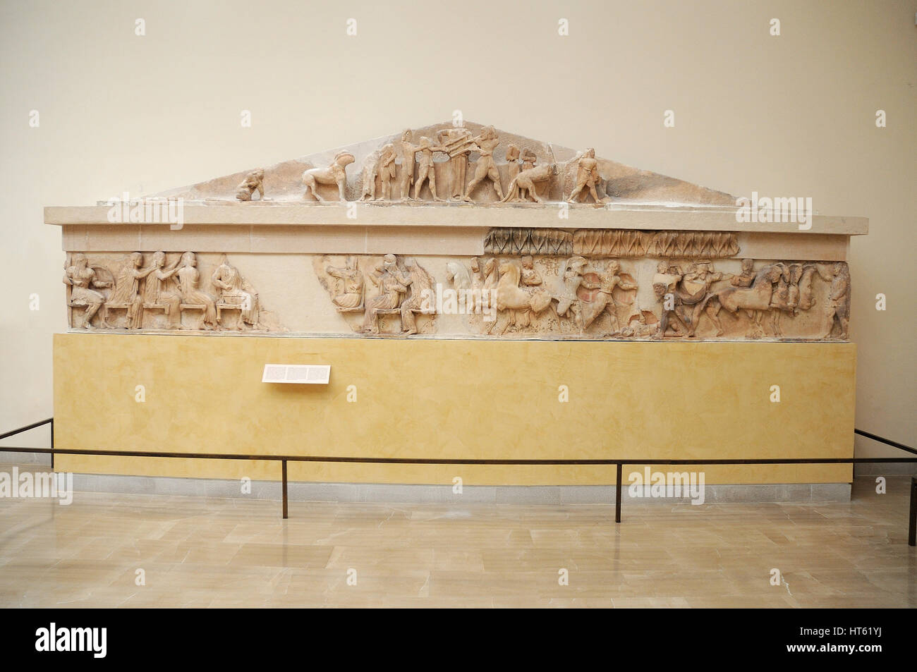 Pediment, Archaeological Museum of Delphi oracle, Greece Stock Photo ...