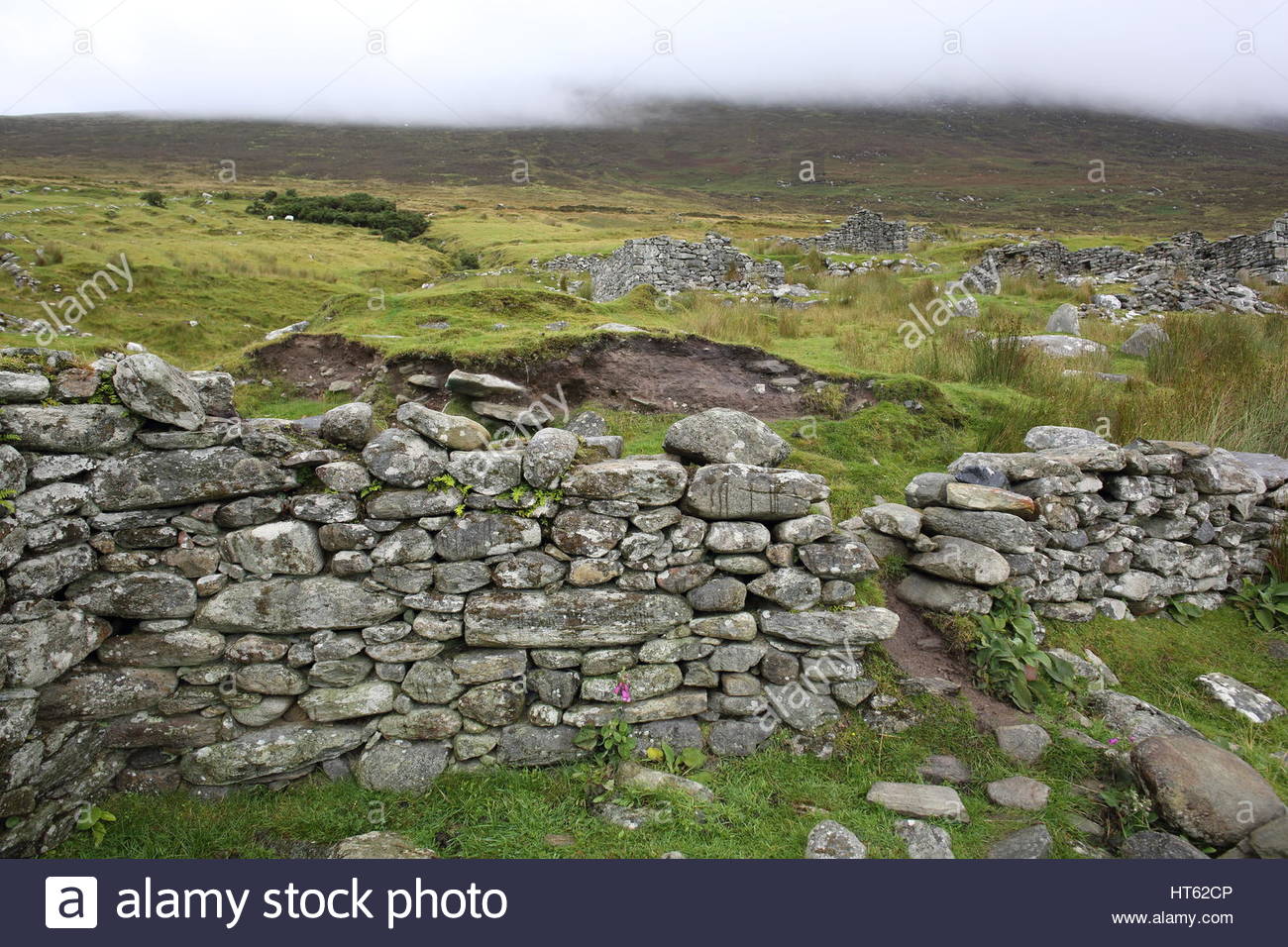 Remains of a deserted 19th century village on Achill Island, County ...
