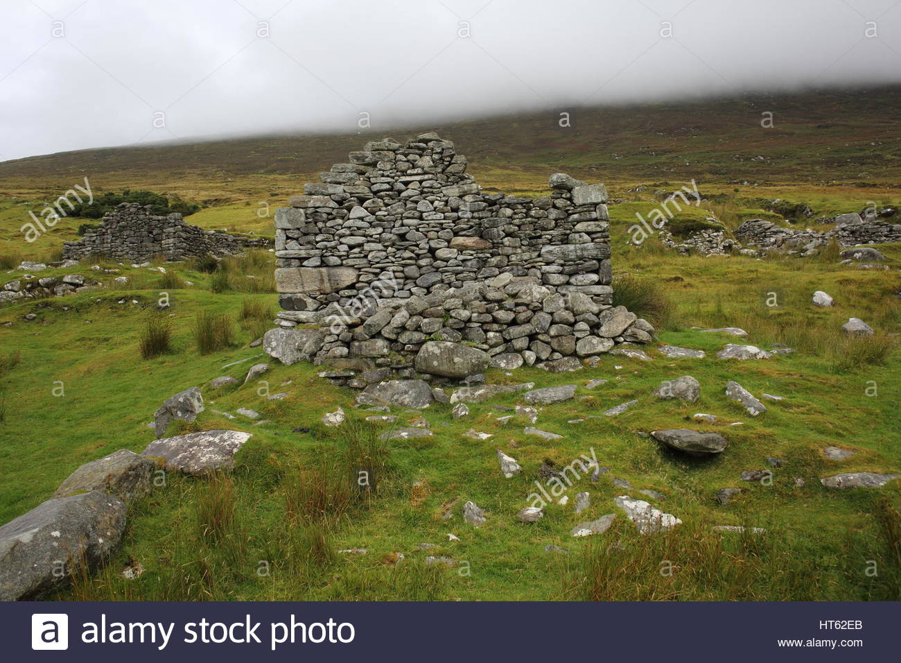 Remains of a deserted 19th century village on Achill Island, County ...