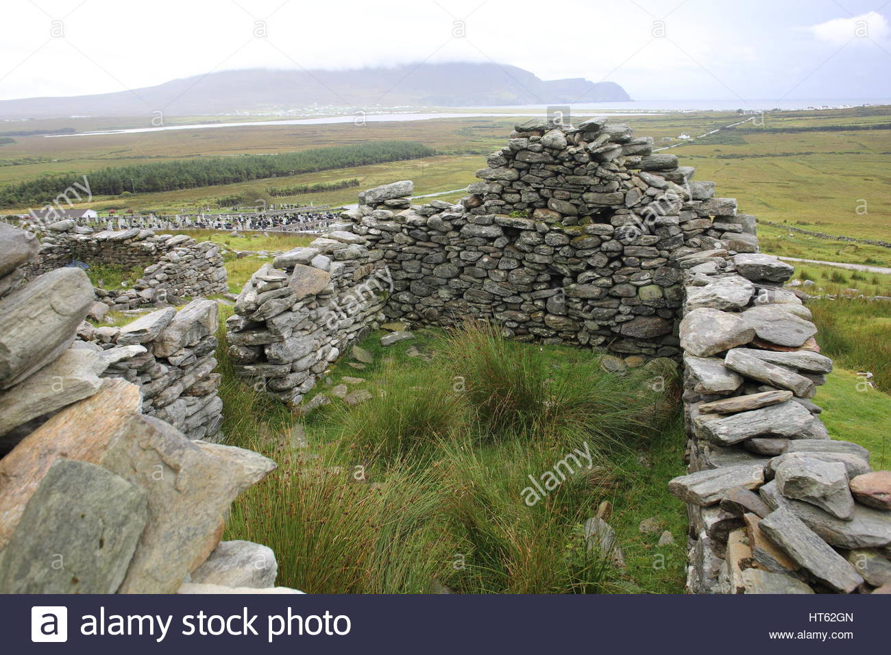 Remains of a deserted 19th century village on Achill Island, County ...