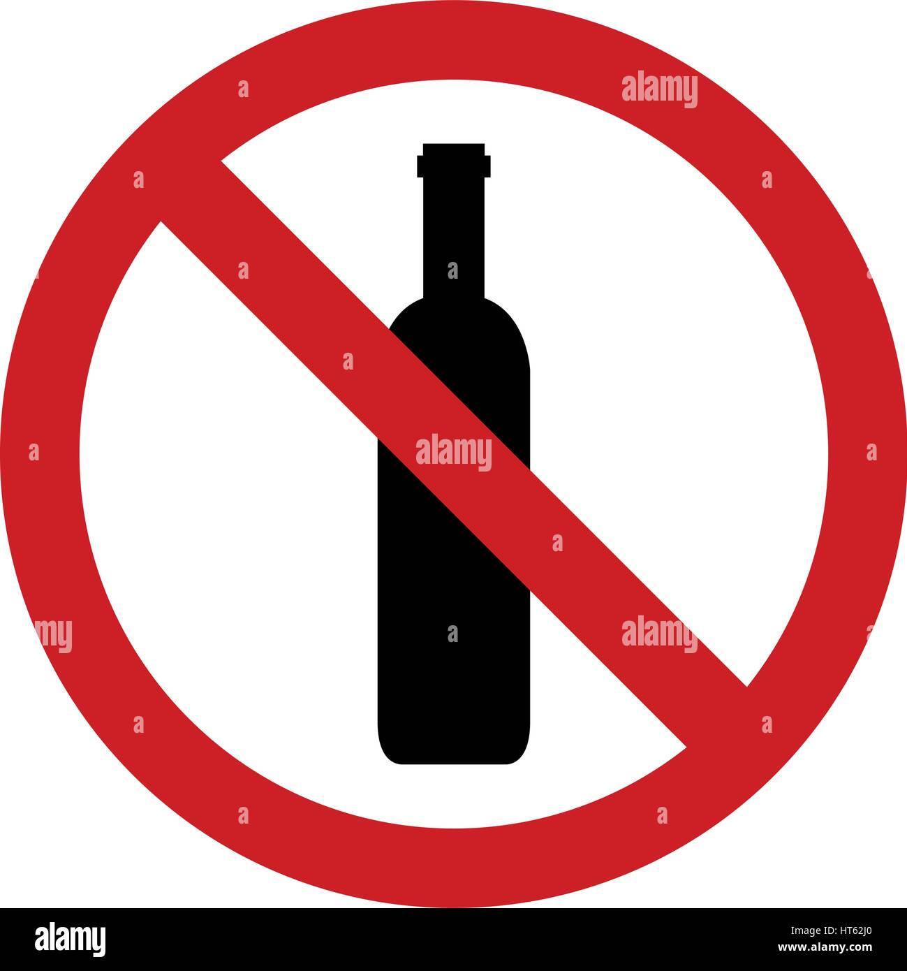 no alcohol icon illustrated on a white background in vector Stock ...