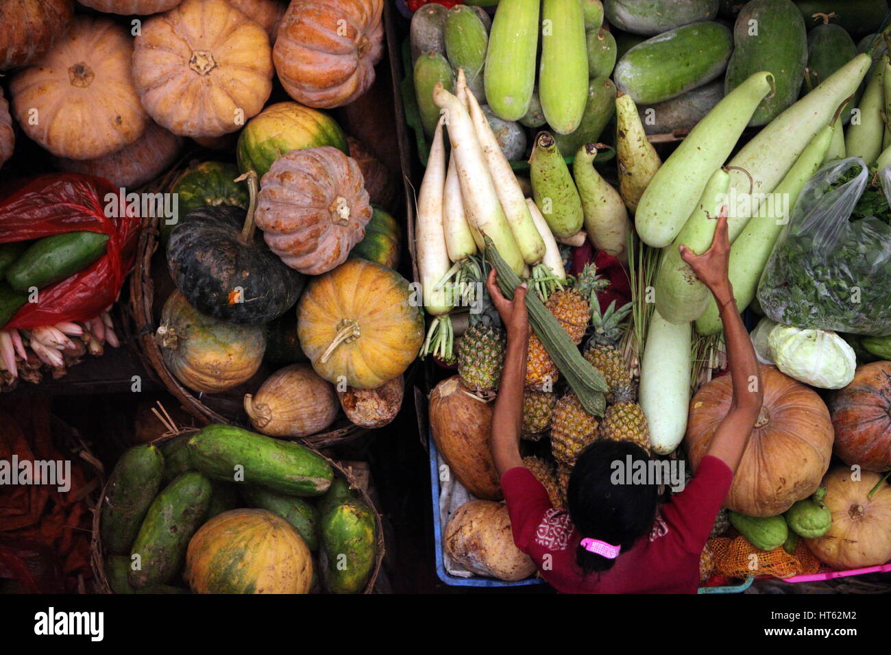 the market Pasar Badung in the city of denpasar of the island Bali in ...
