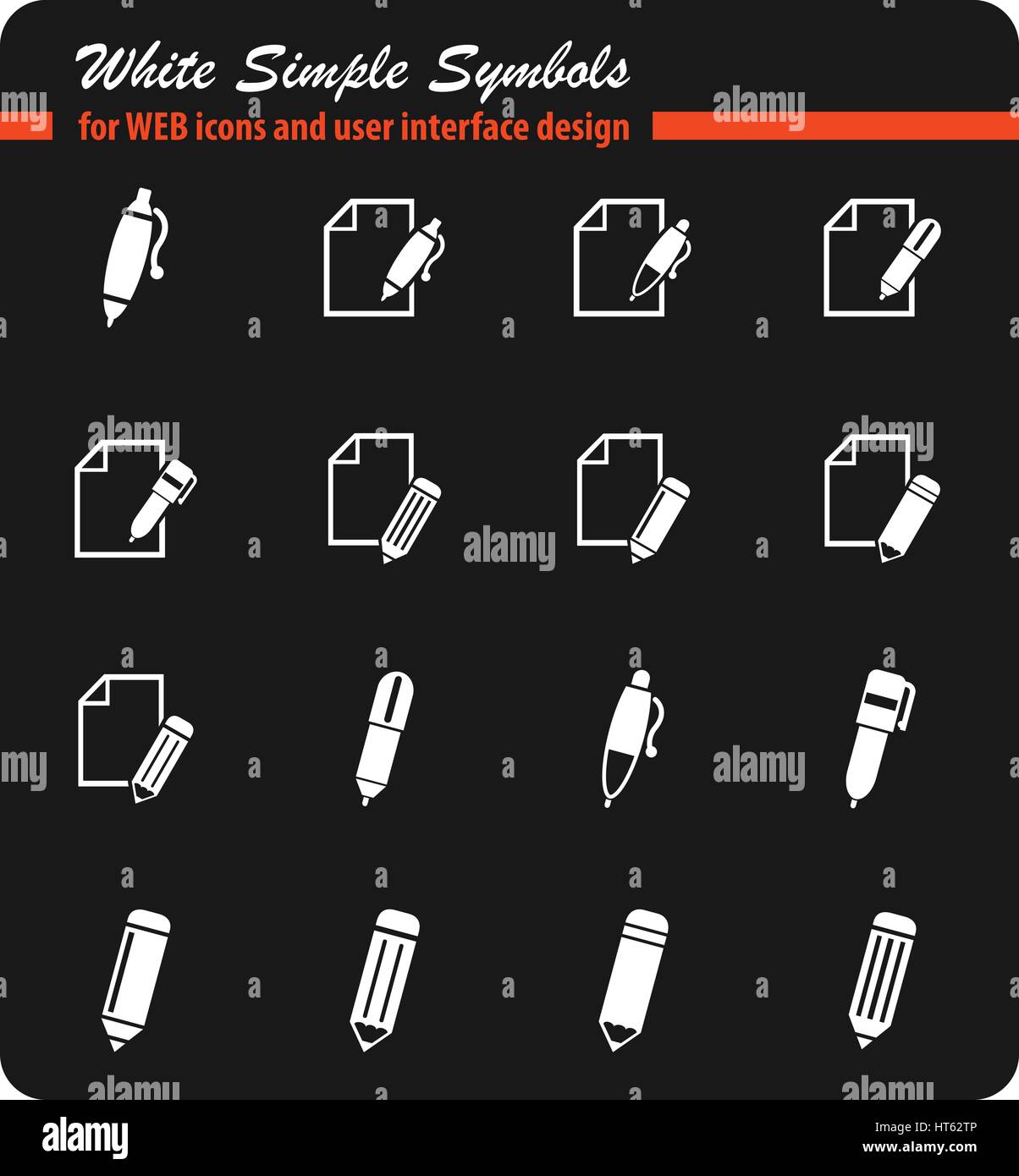 edit white simple symbols for web icons and user interface design Stock ...