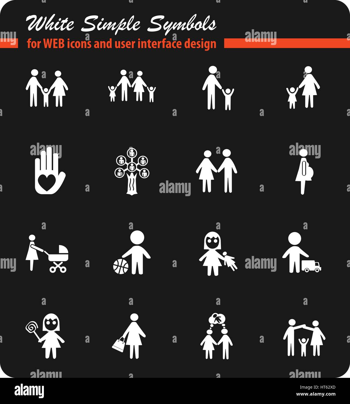 family web icons for user interface design Stock Vector Image & Art - Alamy