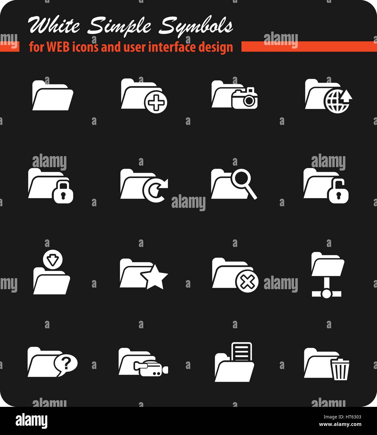 folder web icons for user interface design Stock Vector Image & Art - Alamy