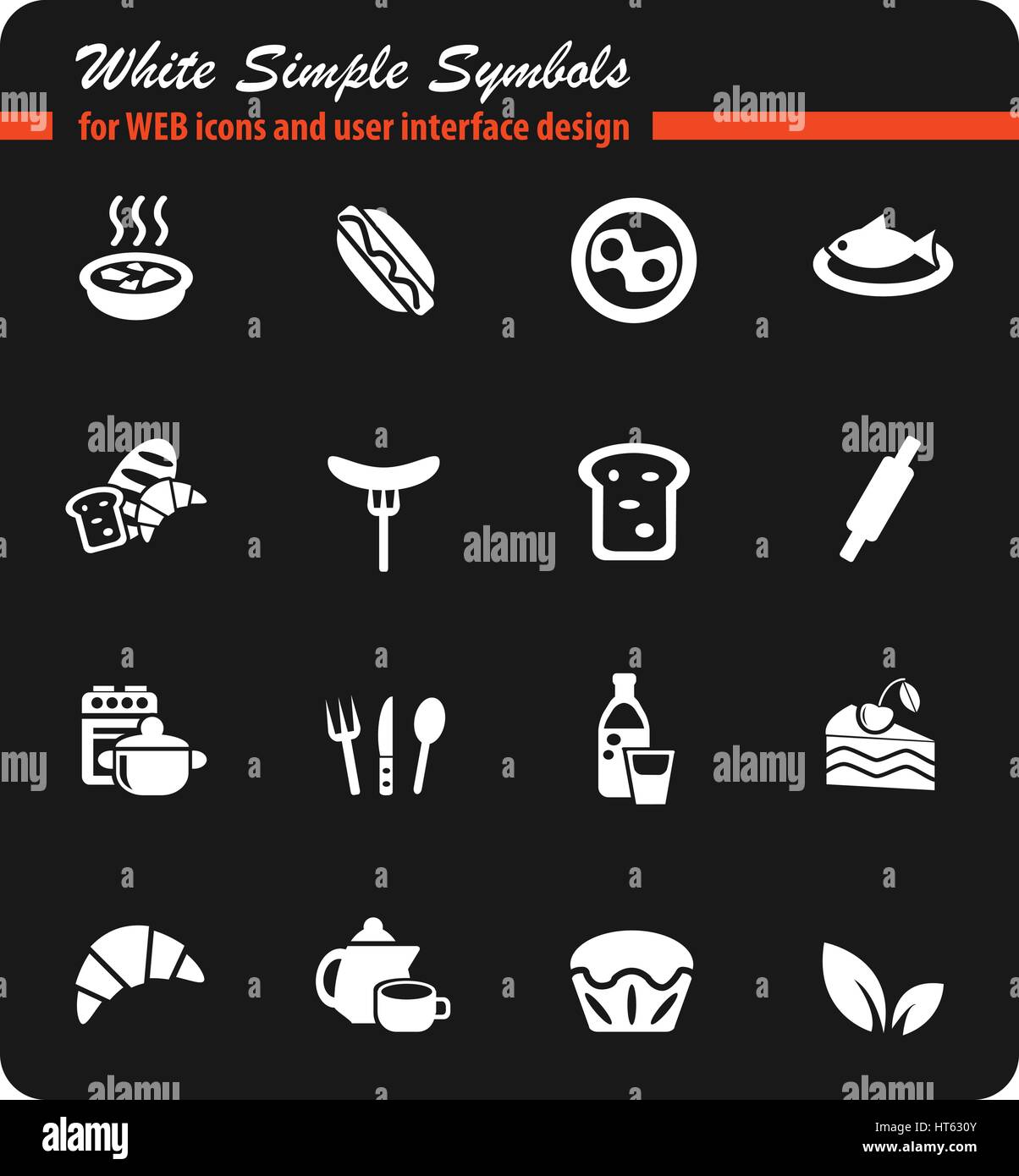food and kitchen web icons for user interface design Stock Vector Image ...