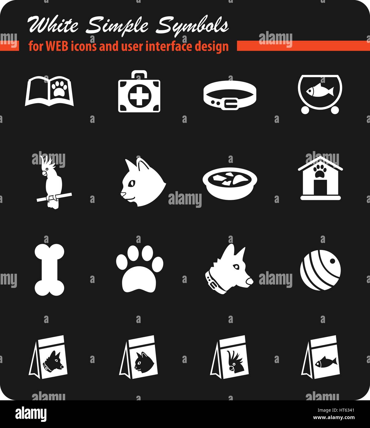 goods for pets web icons for user interface design Stock Vector Image ...