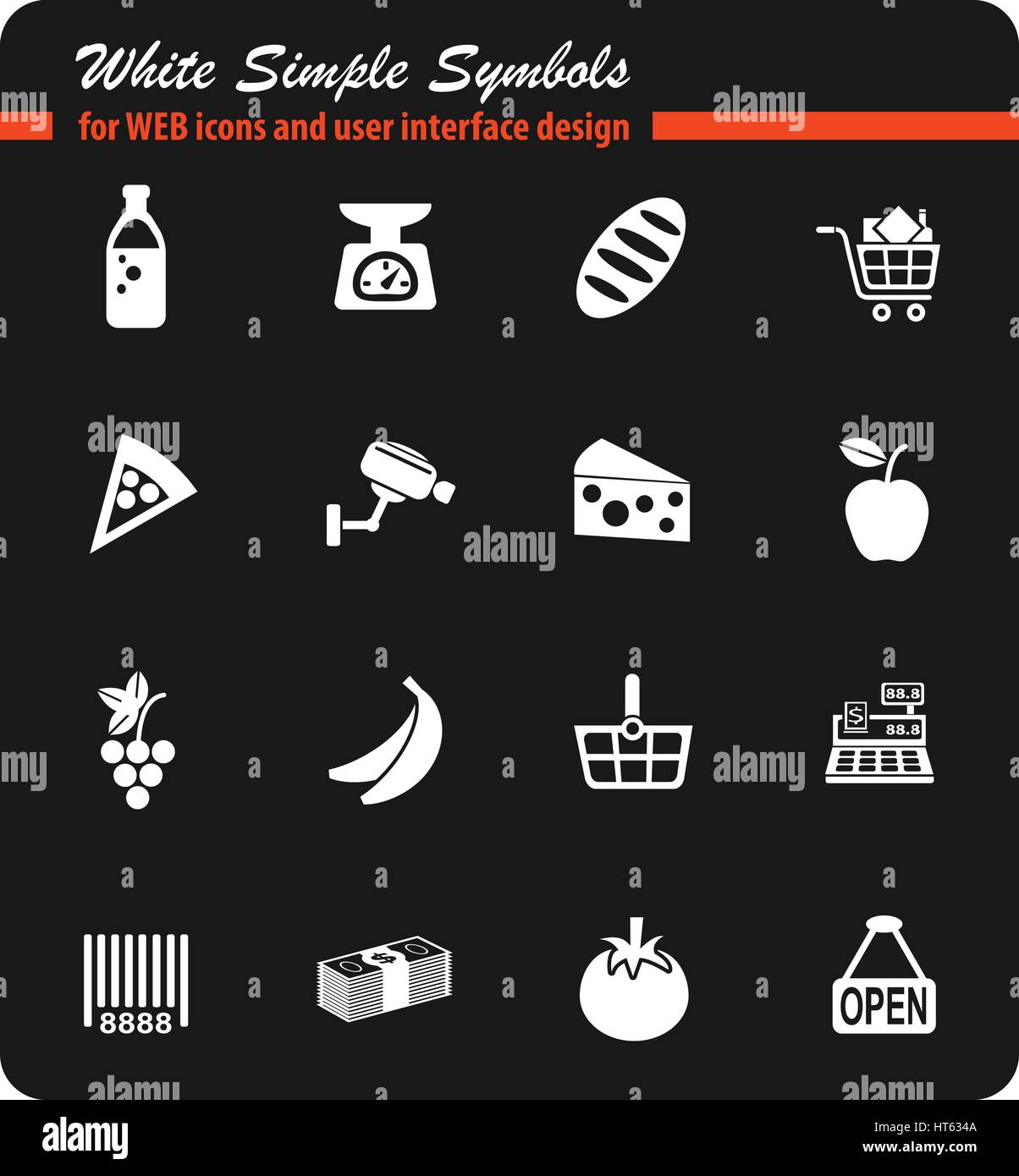 grocery store web icons for user interface design Stock Vector Image ...
