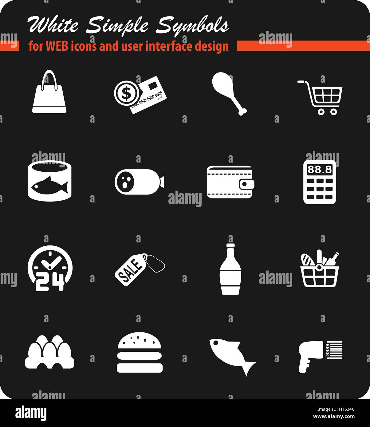 grocery store web icons for user interface design Stock Vector Image ...