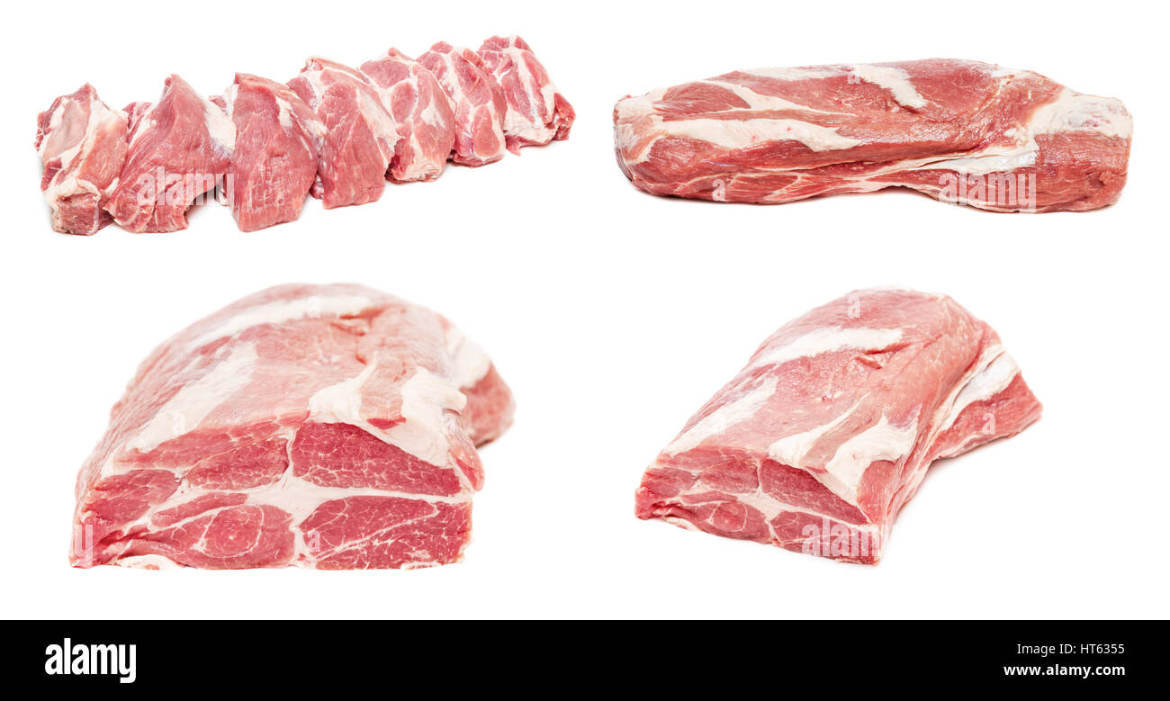 Fresh raw pork meat isolated on white background Stock Photo - Alamy