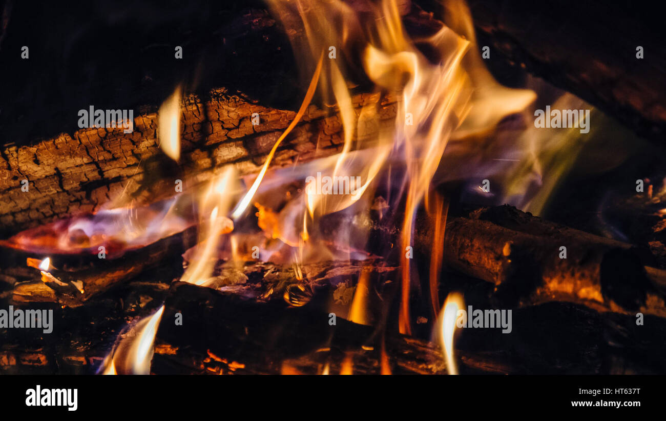 Wood fire flames Stock Photo - Alamy