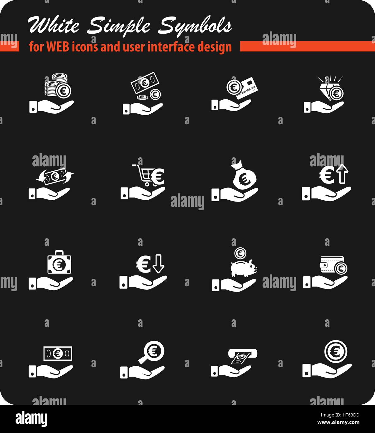 hand and money web icons for user interface design Stock Vector Image ...