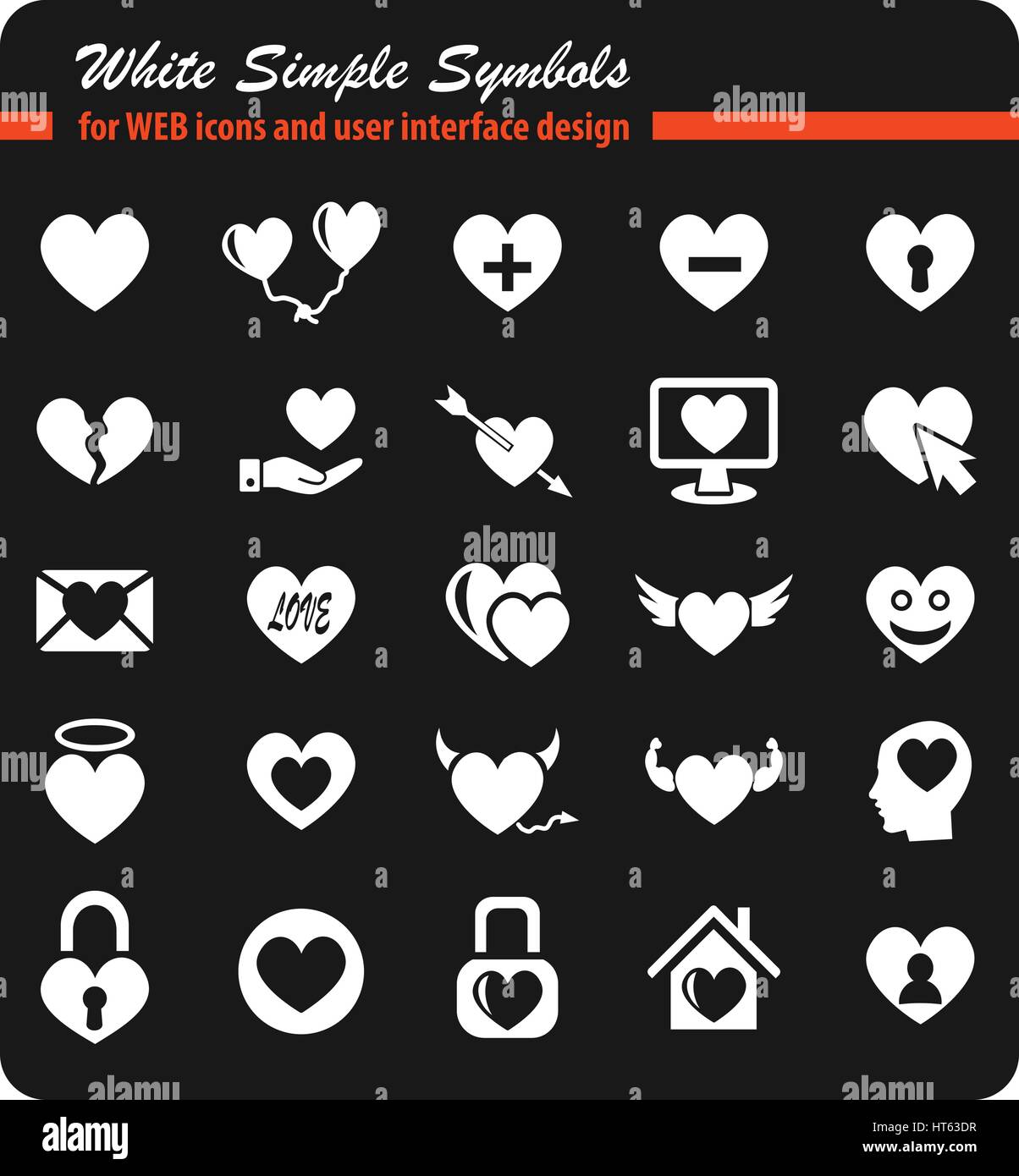 Heart simply symbols for web and user interface Stock Vector Image ...