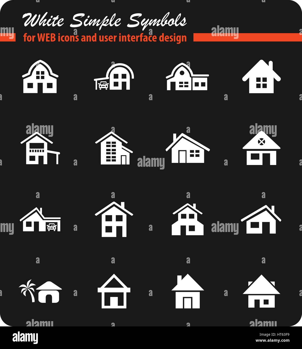 house type white simple symbols for web icons and user interface design ...