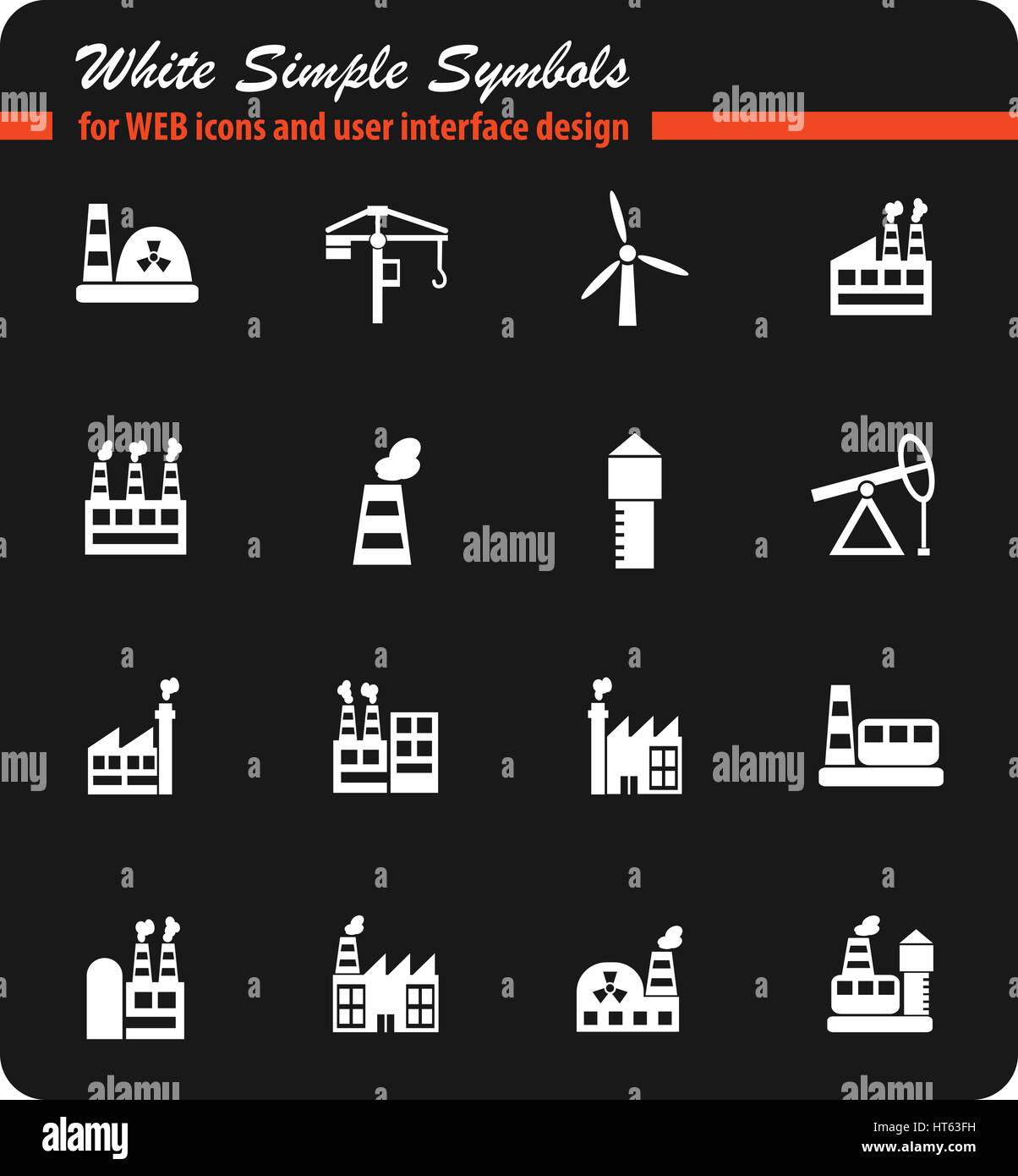 industrial building web icons for user interface design Stock Vector ...