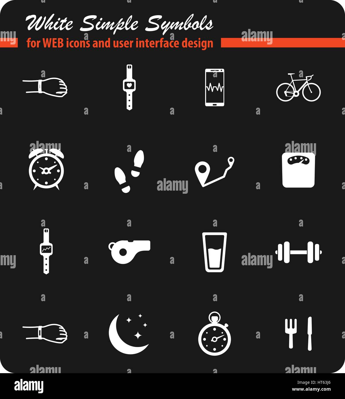 Jogging and workout simply symbols for web icons Stock Vector Image ...