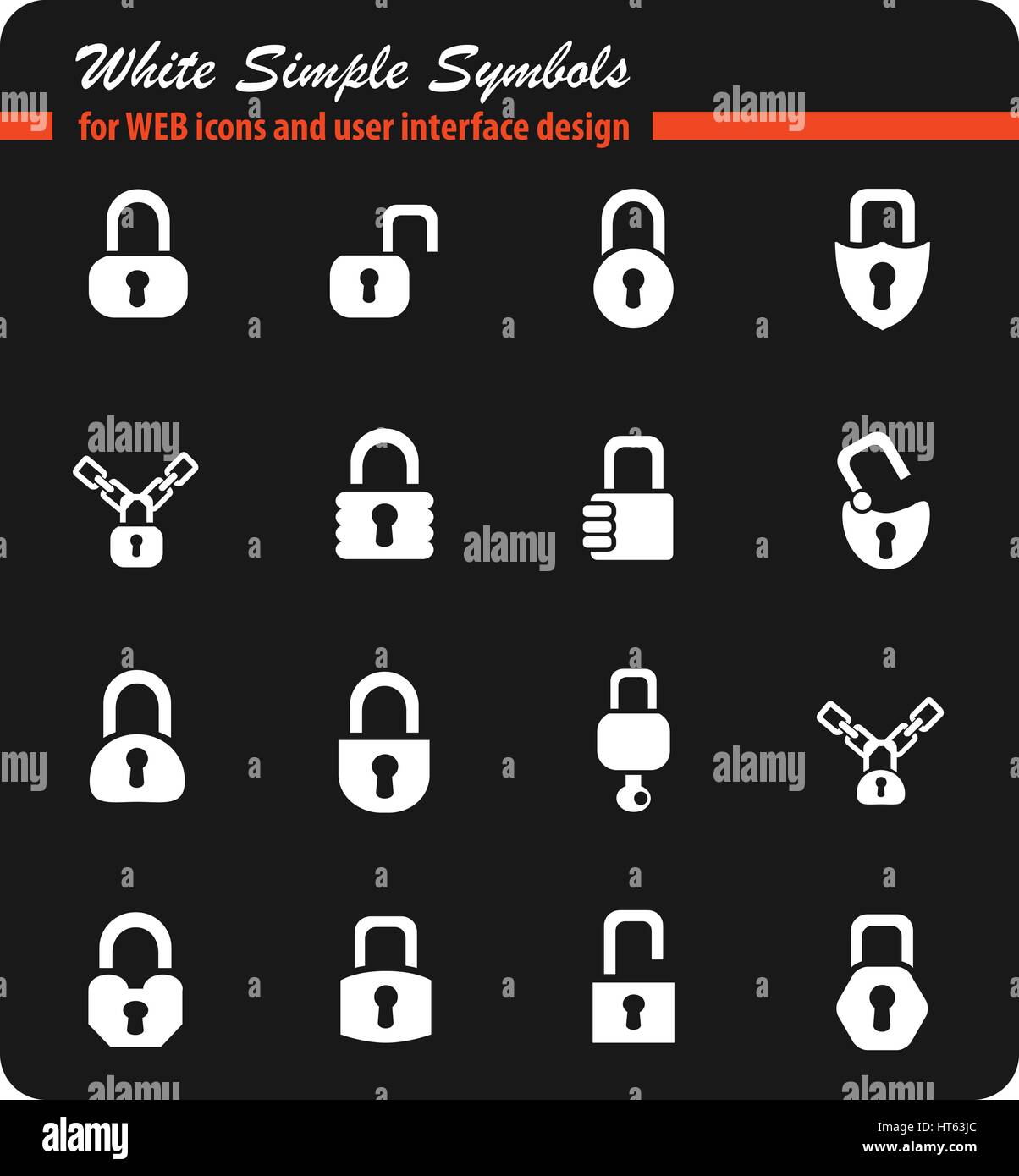 lock web icons for user interface design Stock Vector Image & Art - Alamy