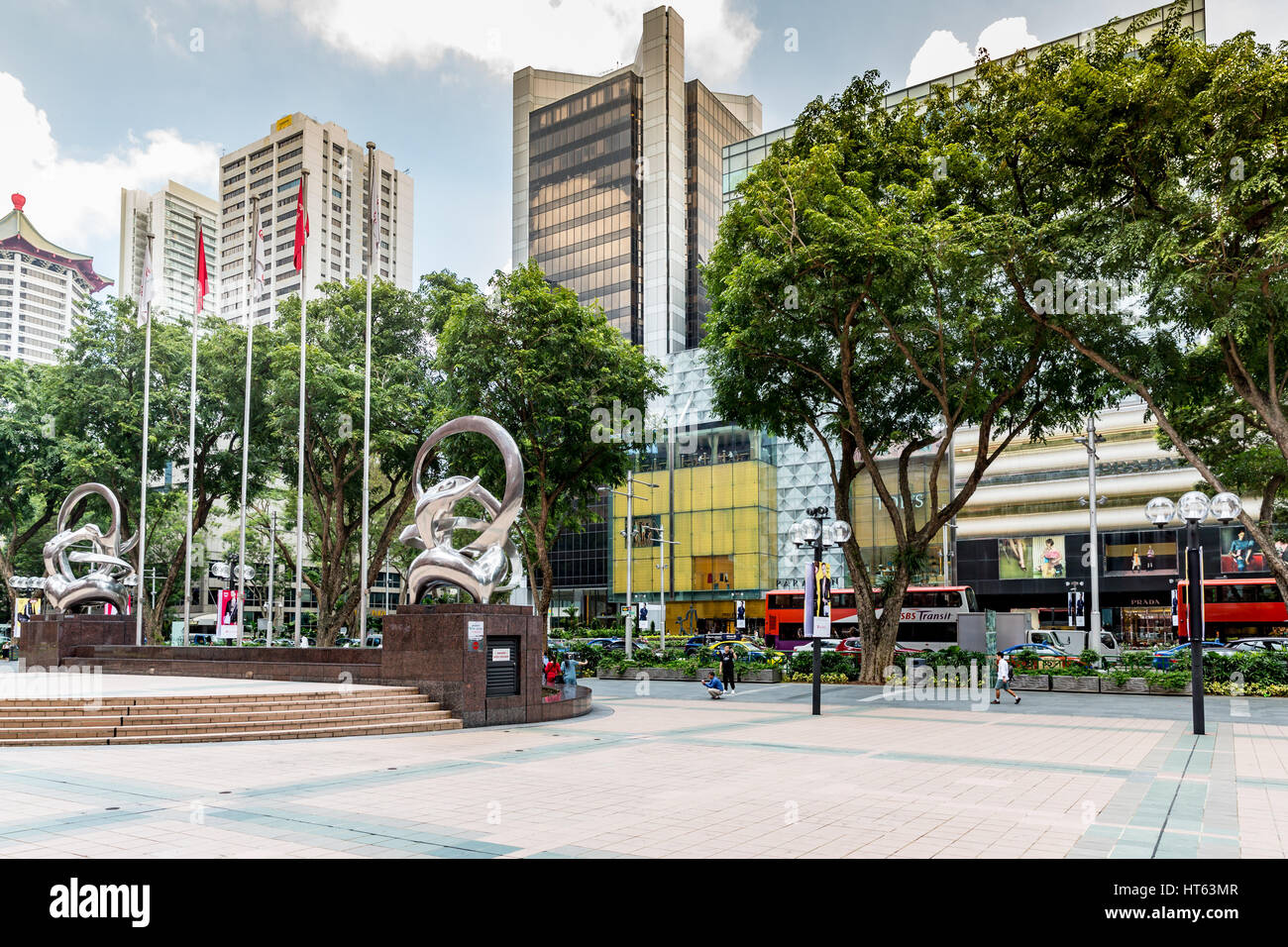 Plaza fronting the Takashimaya Department Store complex in Orchard Road ...