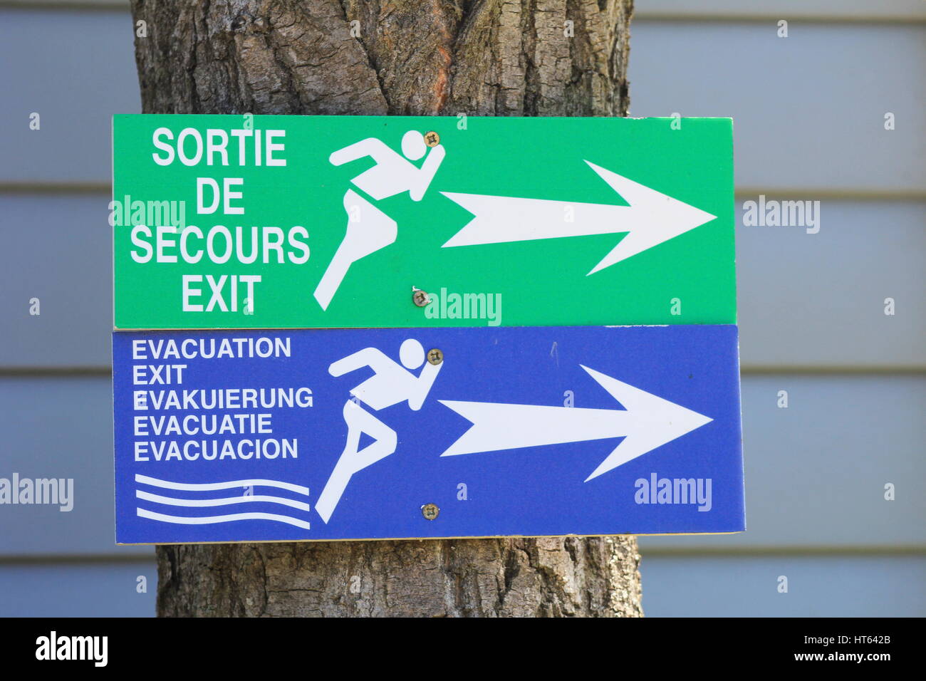 ST-AYGULF, PROVENCE, FRANCE - AUGUST 27 2016: Emergency exit and ...