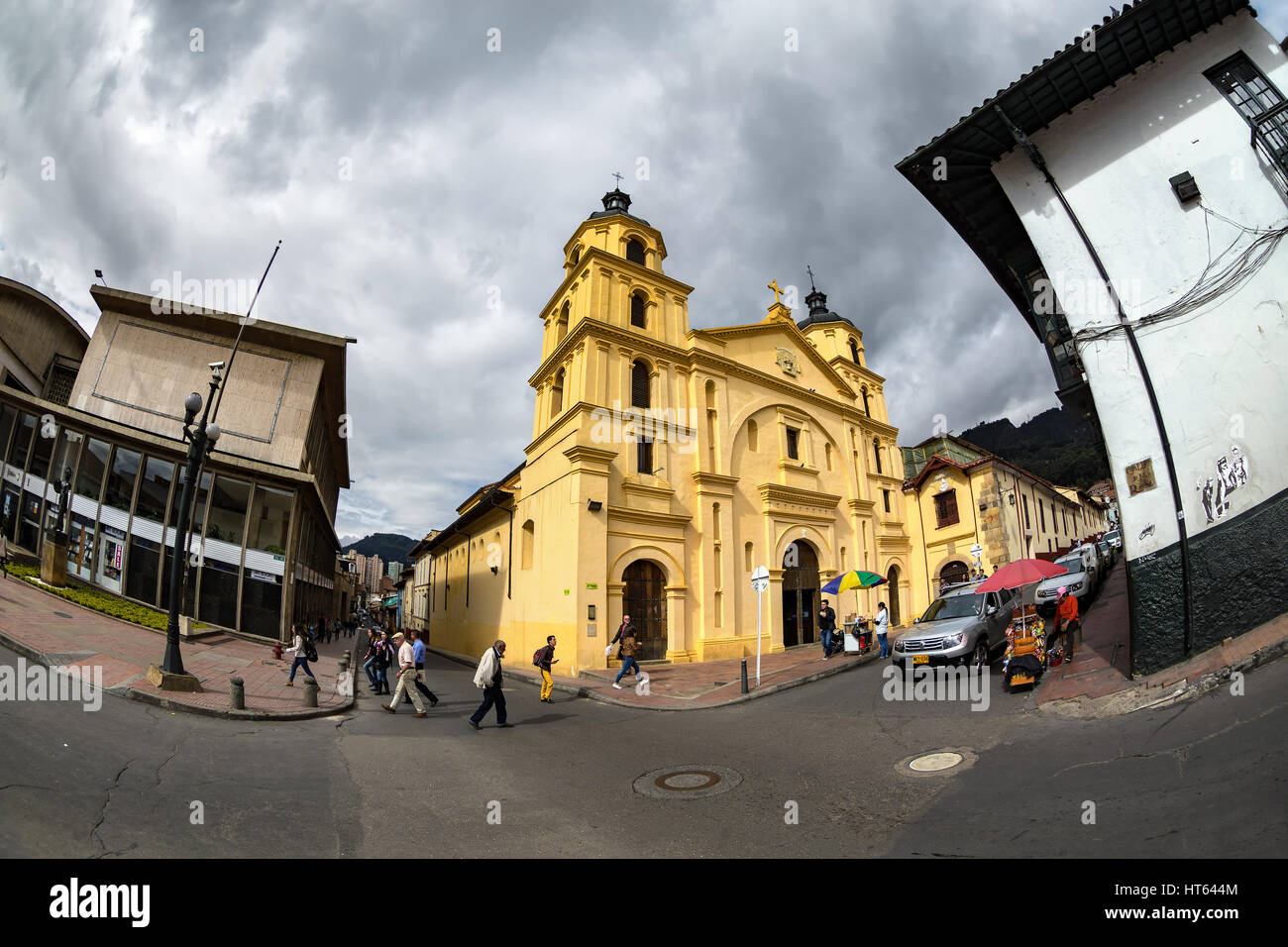 BOGOTA, COLOMBIA - APRIL 23: Unidentified people walk past The Church ...