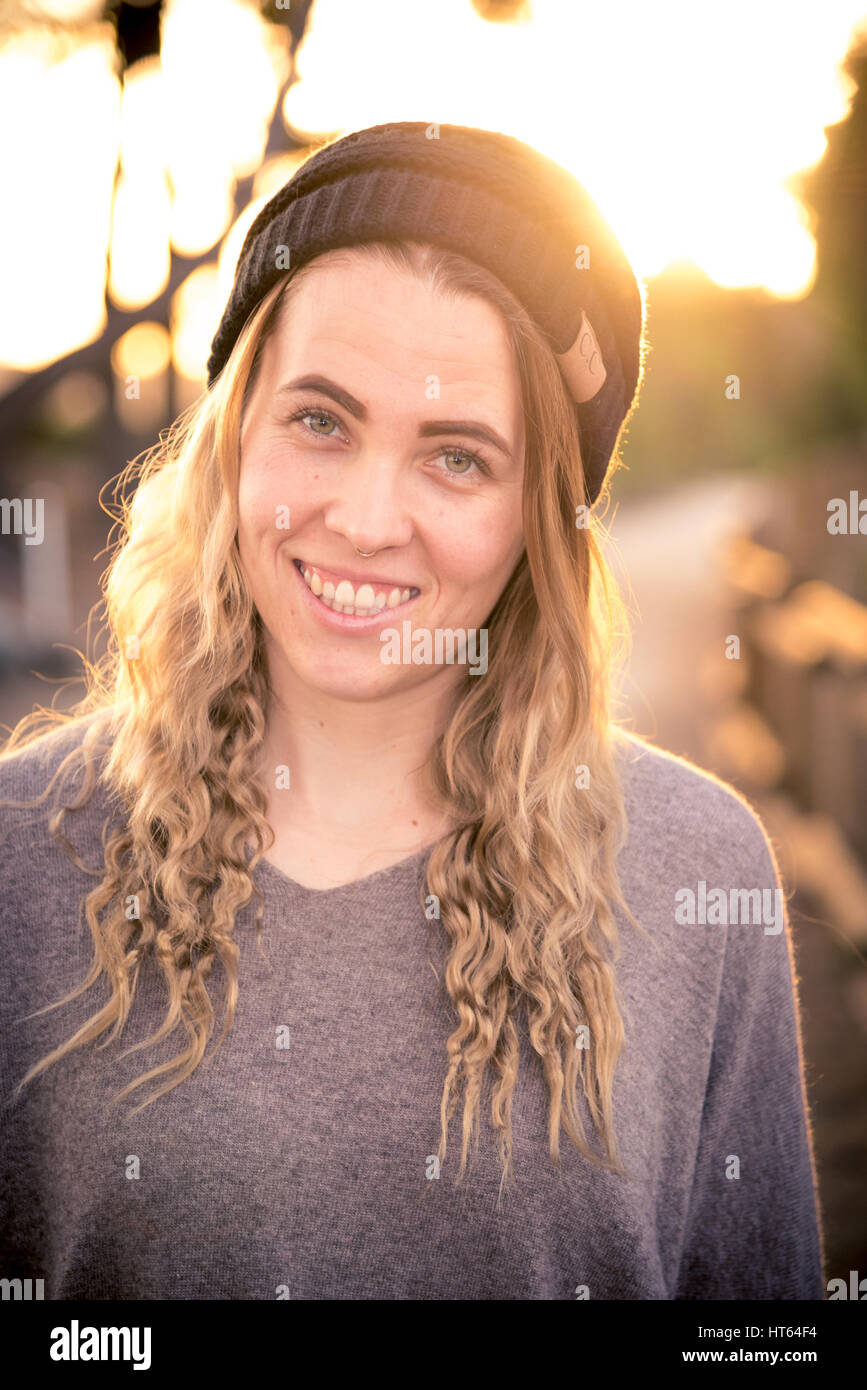 Female model in summer sunsets Stock Photo - Alamy