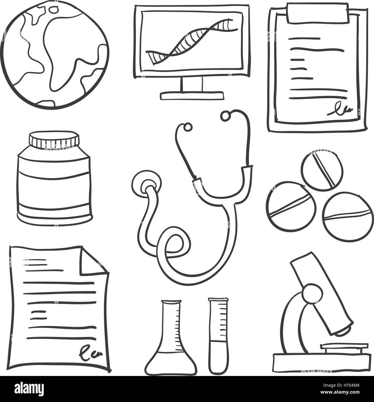 Doodle of medical object hand draw vector art Stock Vector Image & Art ...