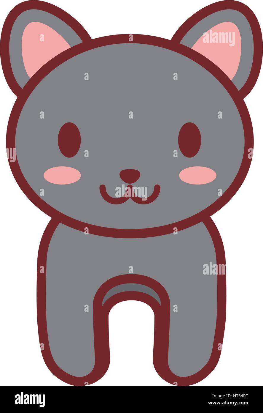 cartoon gray cat animal image Stock Vector Image & Art - Alamy