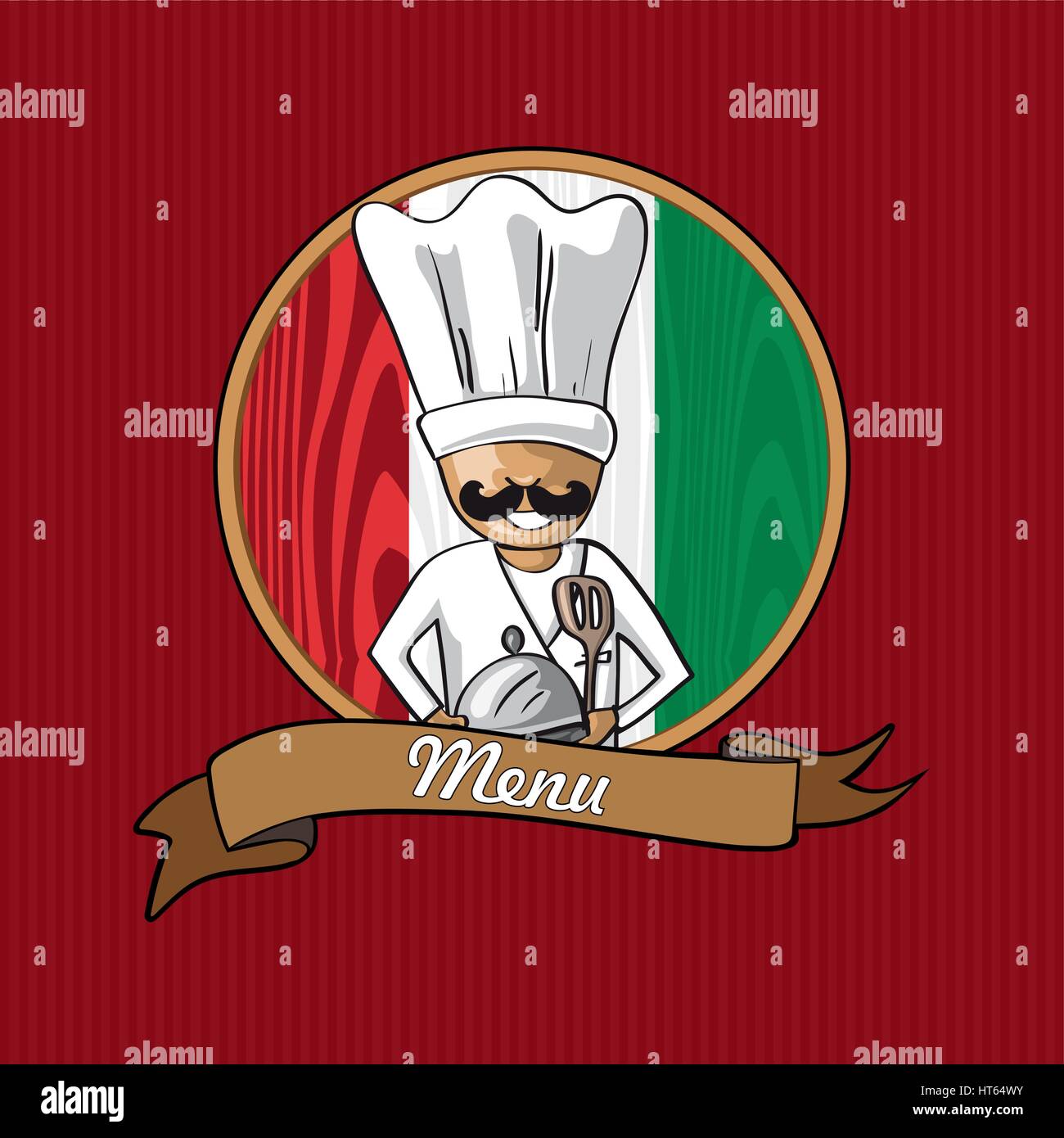 Chef man cartoon. Hand drawn illustration for menu design over ...