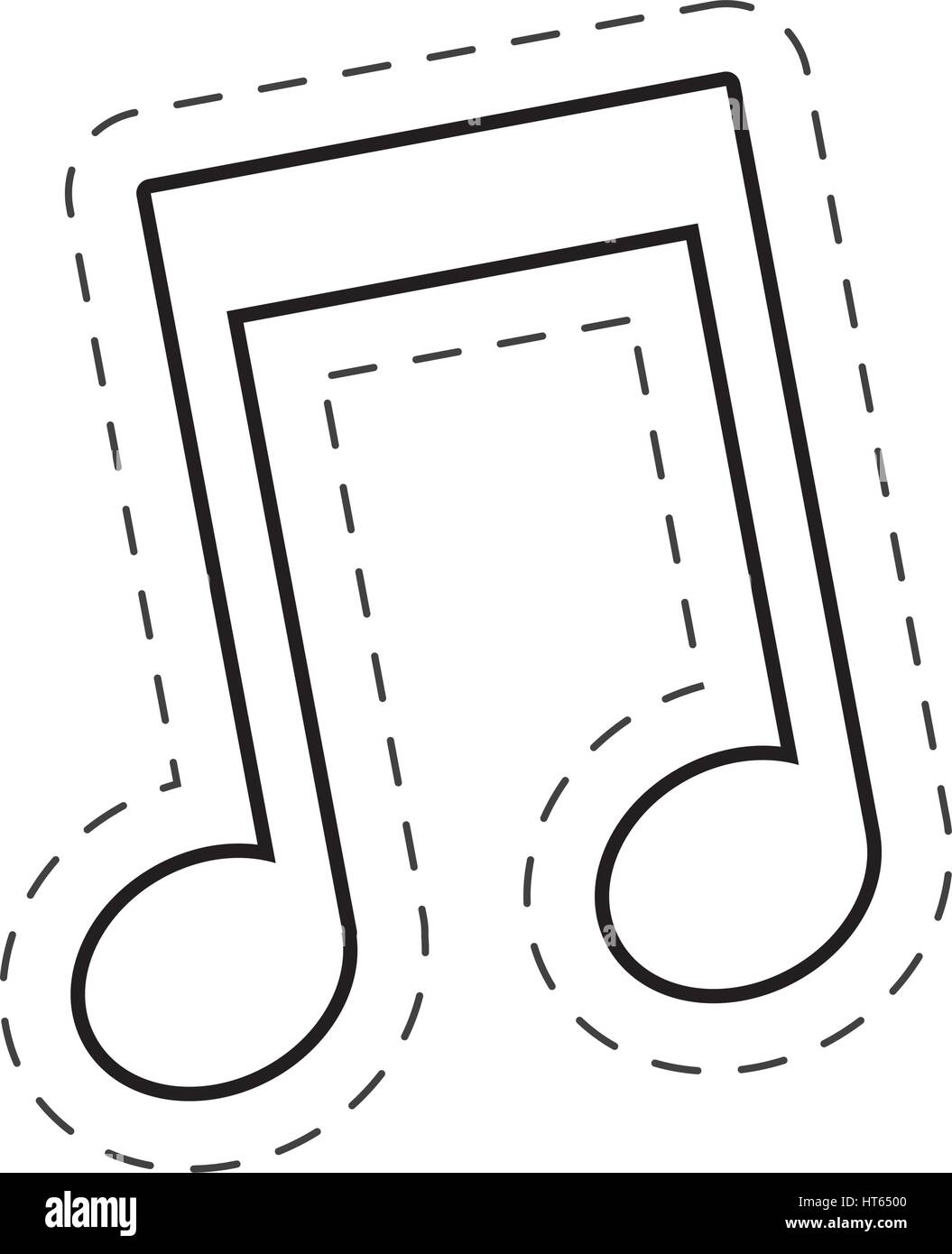 music note cut line Stock Vector Image & Art - Alamy