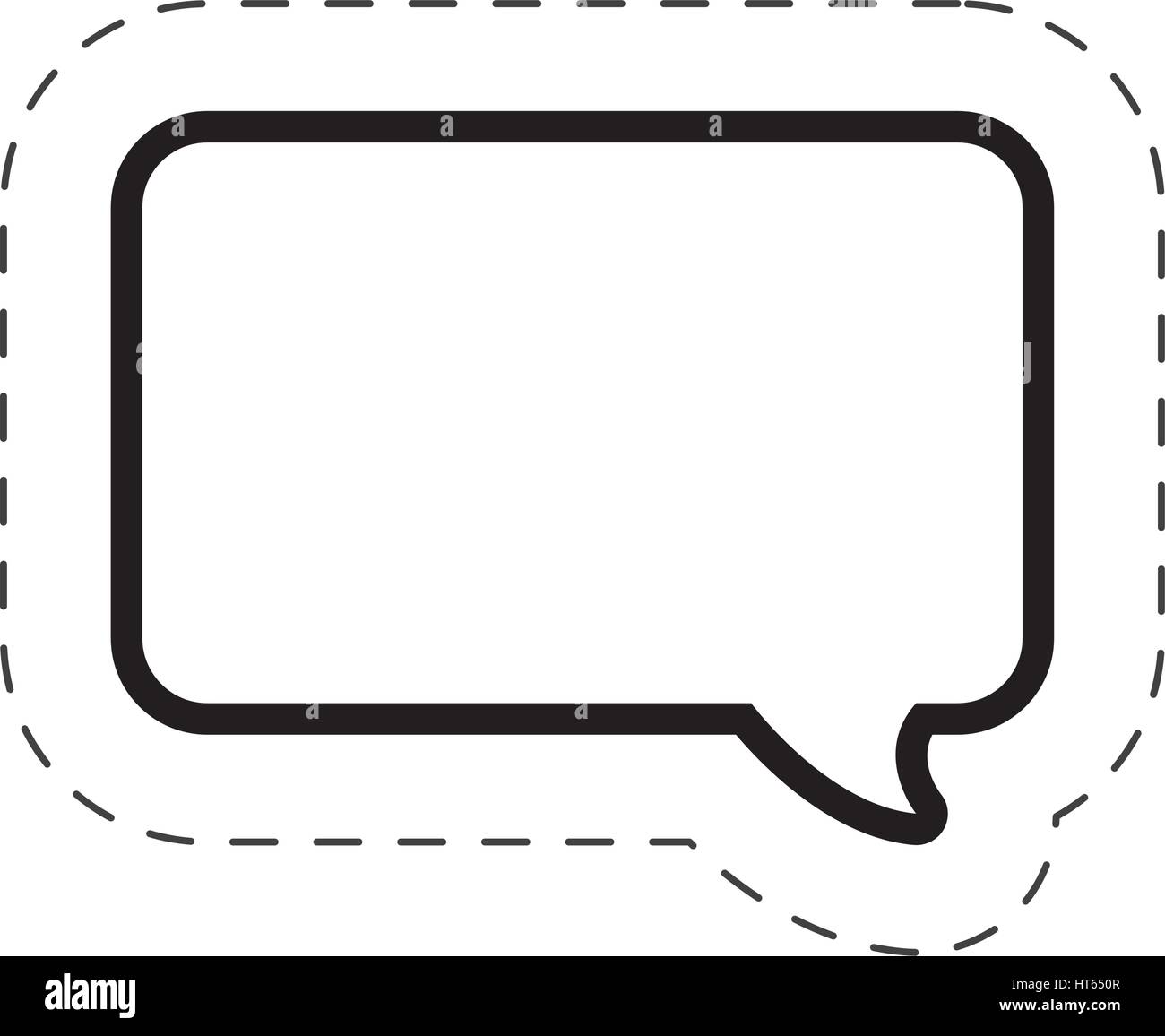 bubble speech square cut line Stock Vector Image & Art - Alamy