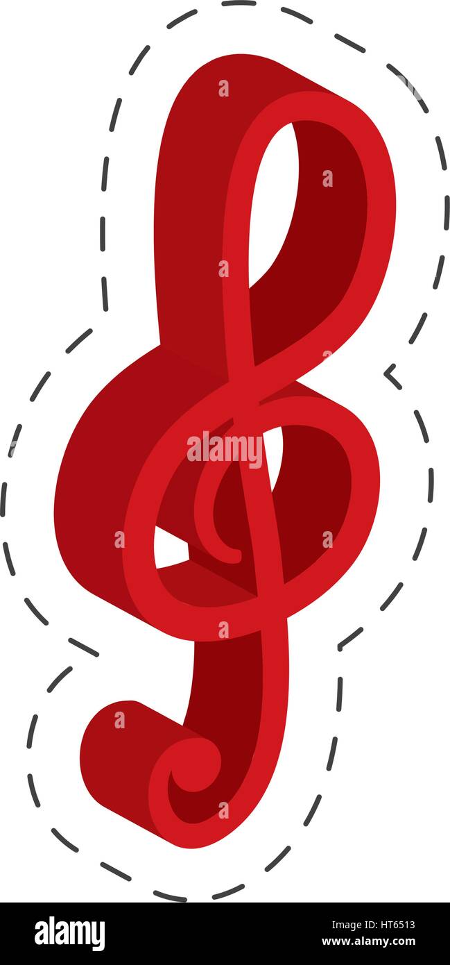 red music note cut line Stock Vector Image & Art - Alamy
