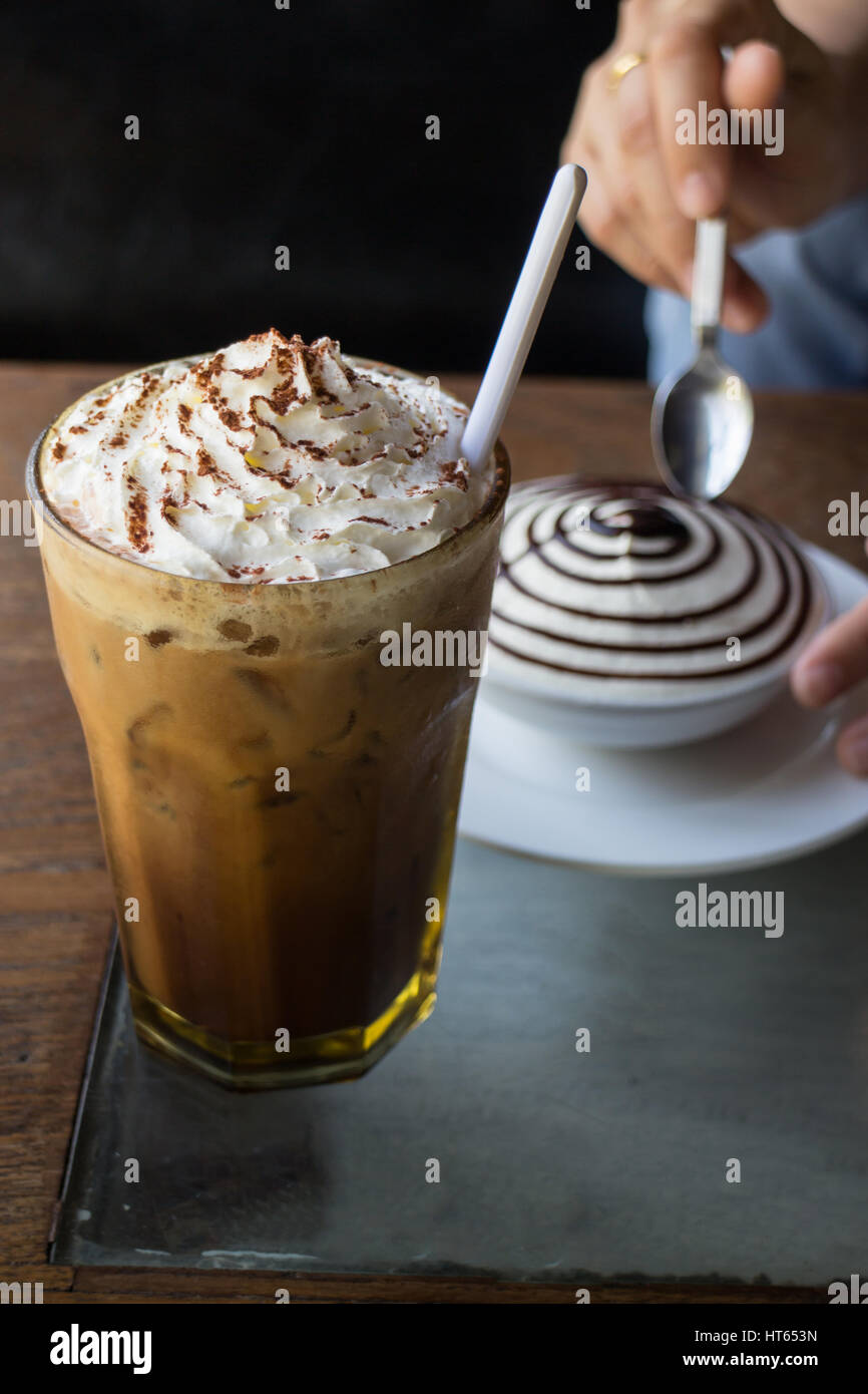 Set Of Iced Coffee And Banoffee Pie, stock photo Stock Photo - Alamy