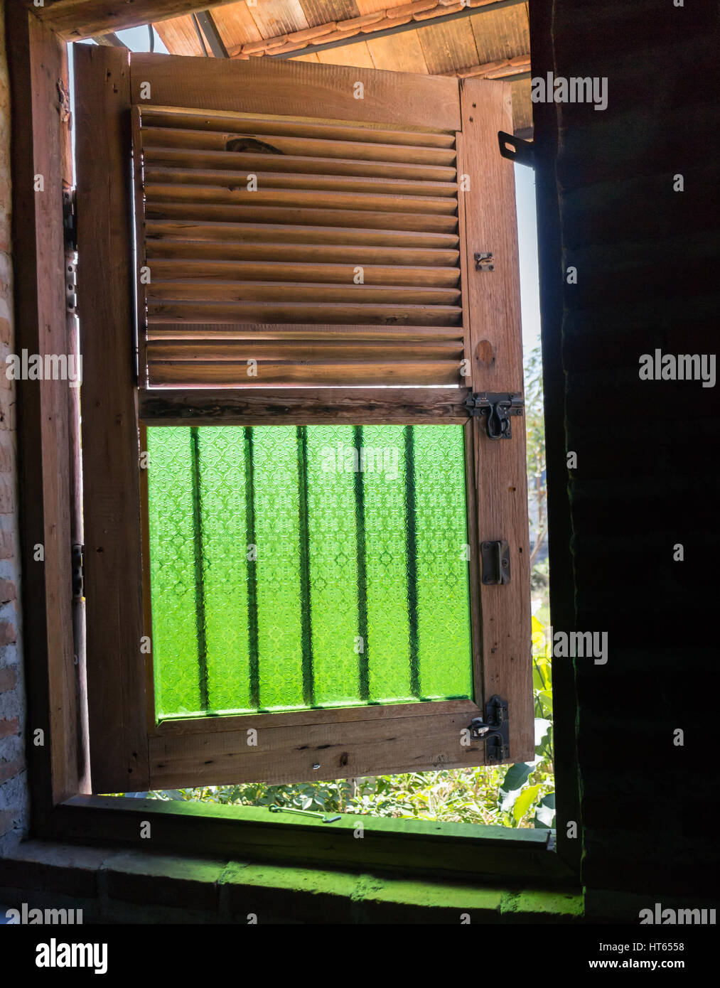 Vintage Retro Window Of Wooden Oriental House, stock photo Stock Photo ...