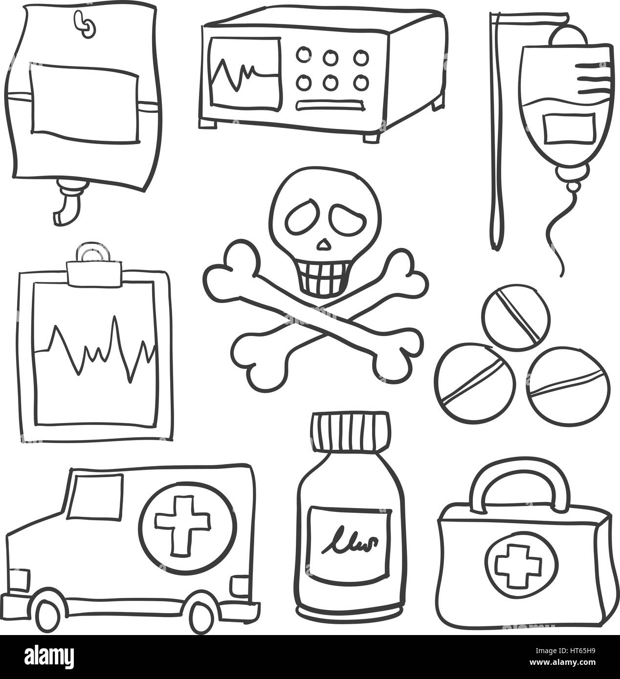 Set of element medical doodles Stock Vector Image & Art - Alamy