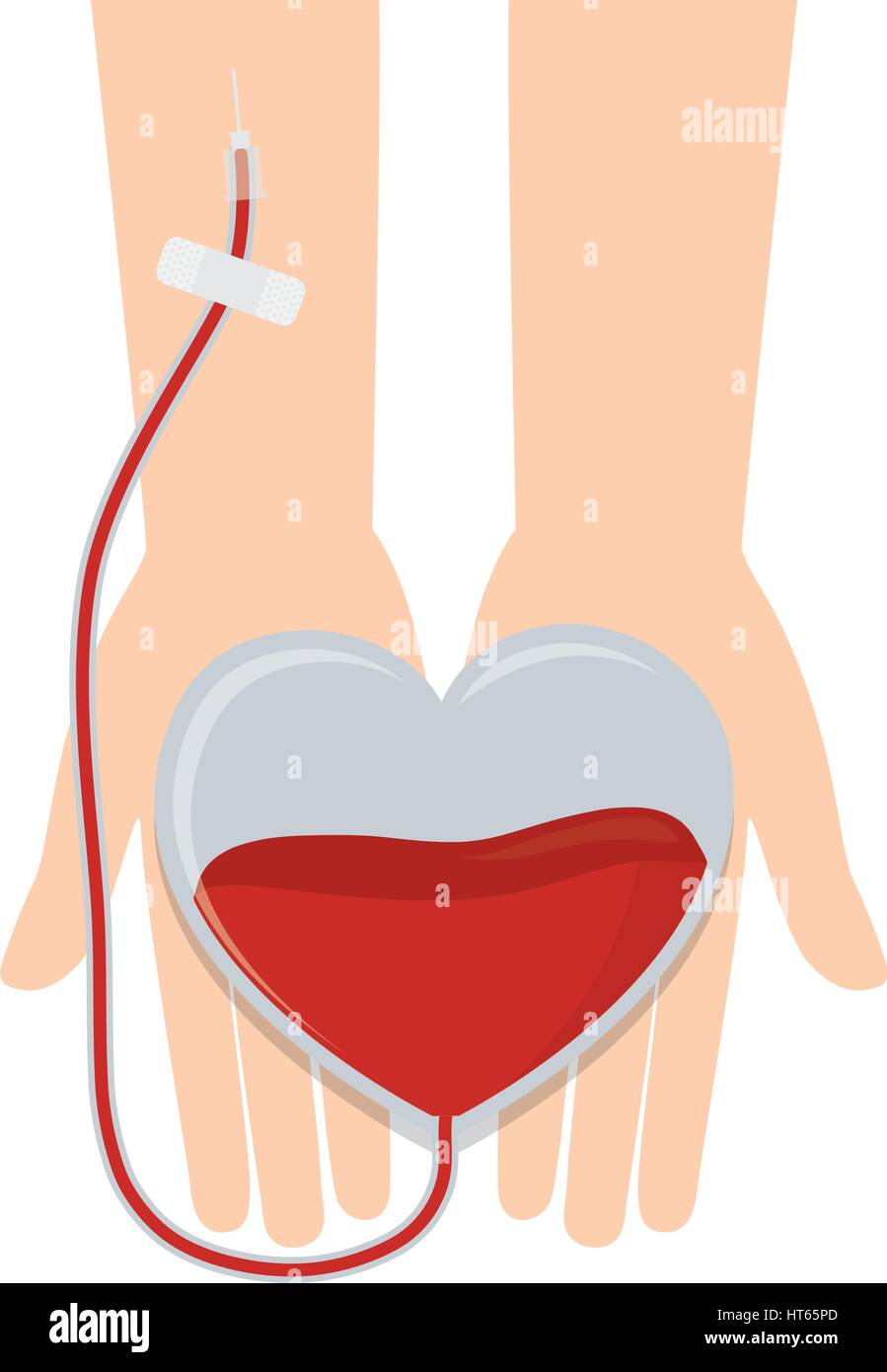 hands holding heart transfusion blood donation Stock Vector Image & Art ...